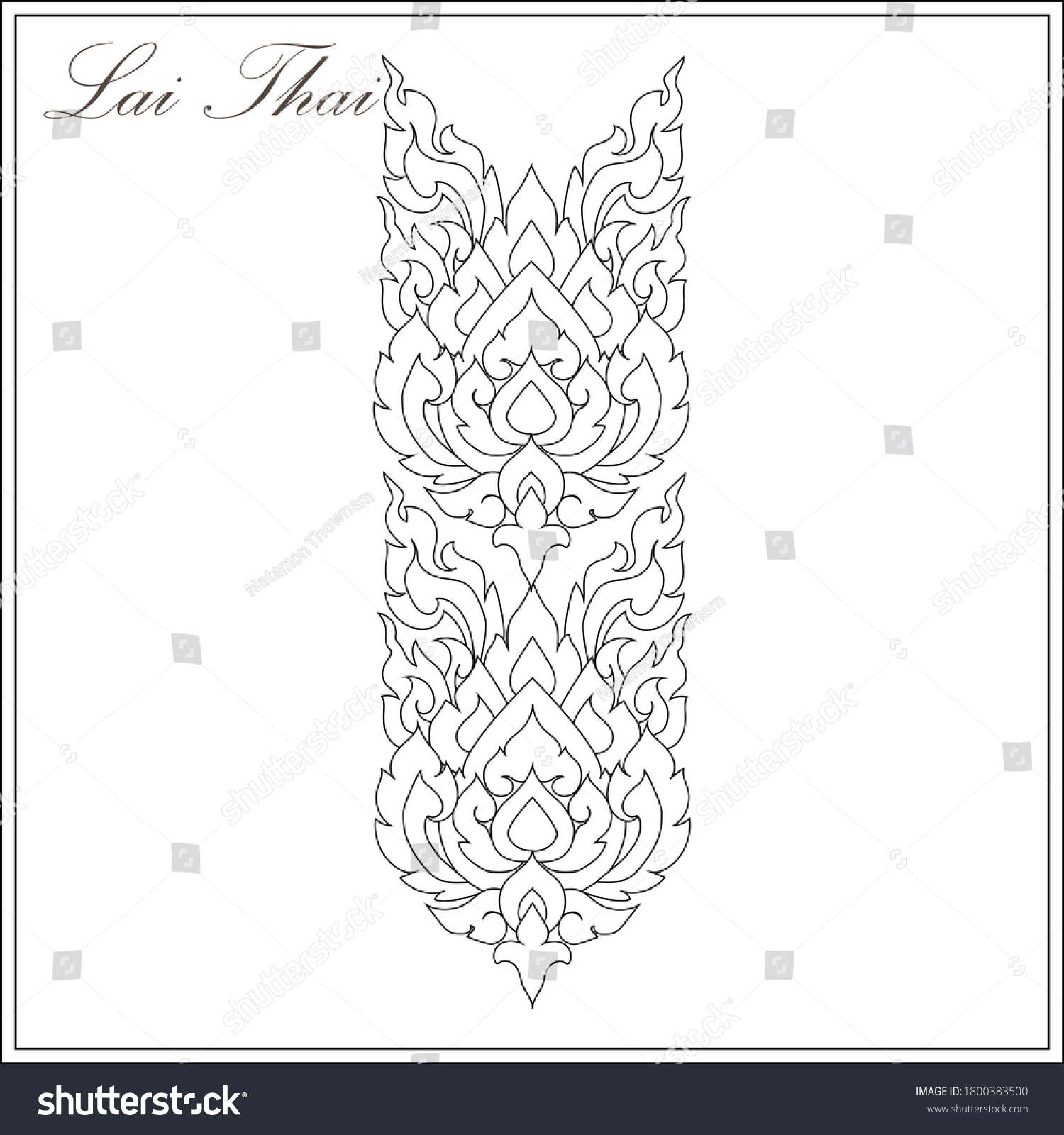 Isolated Thai Pattern Vector Laithai Design Stock Vector (Royalty Free ...