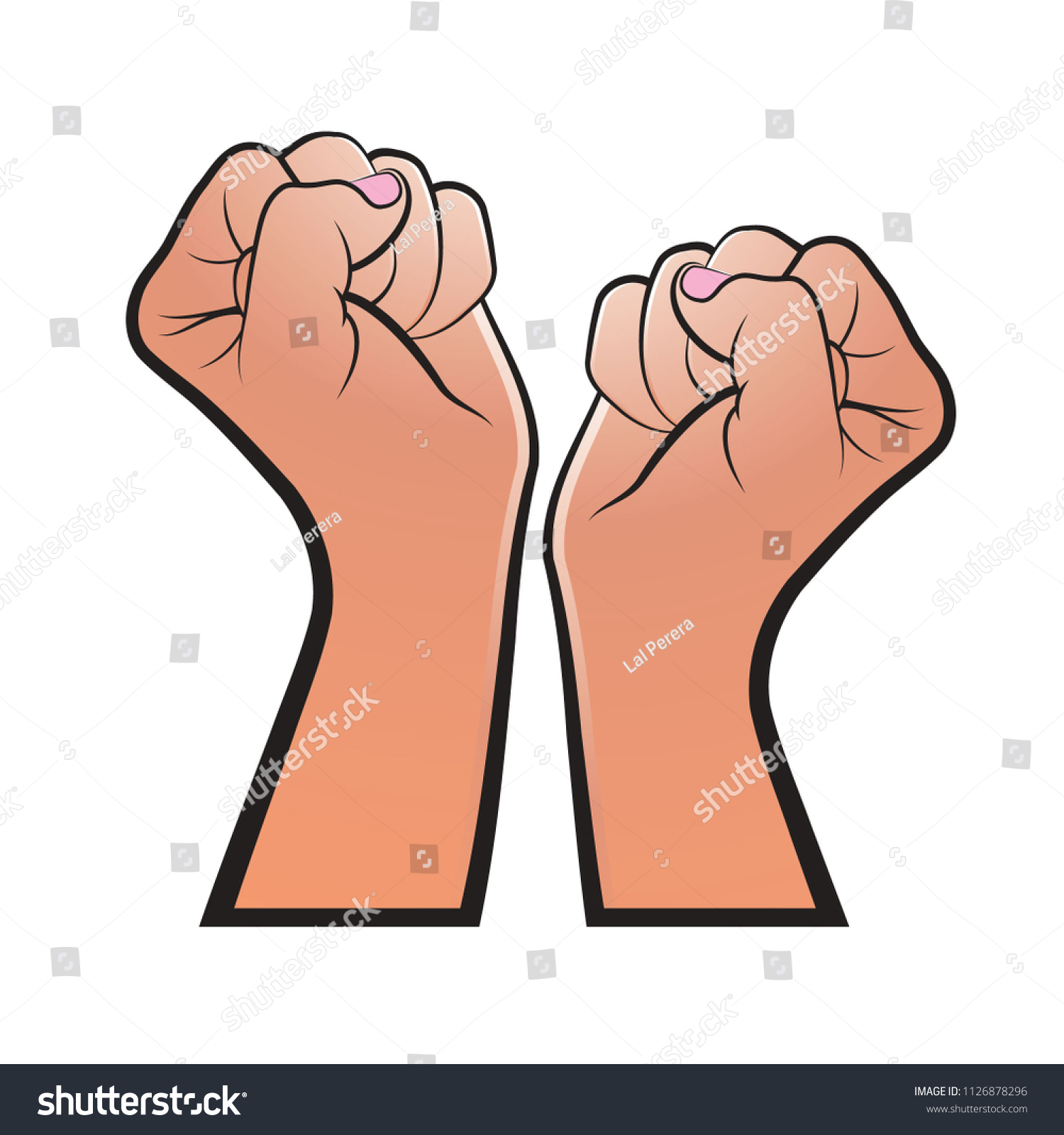 Isolated Two Hands Showing Fists Vector Stock Vector (Royalty Free ...