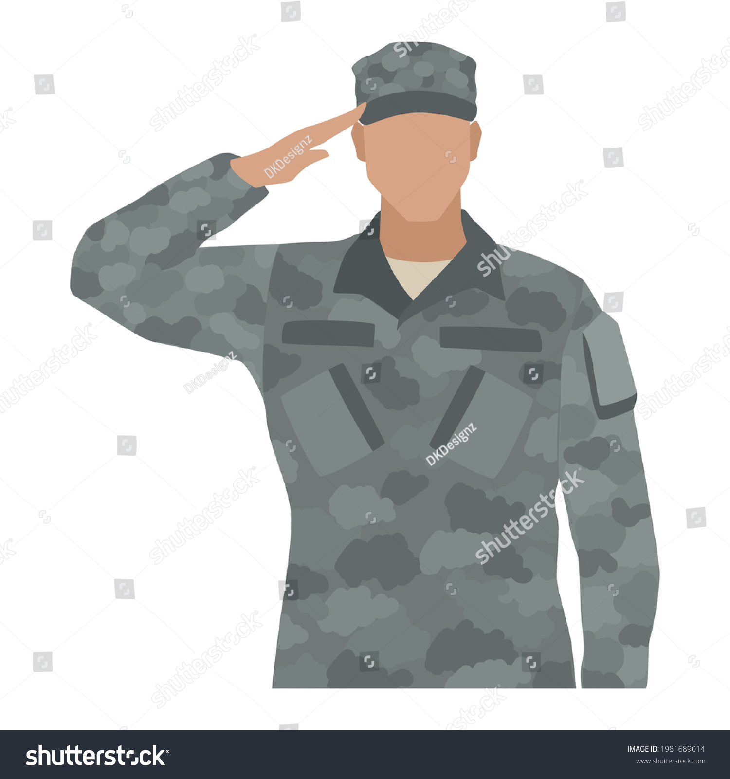 Isolated Us Army Man Soldier Stock Vector (Royalty Free) 1981689014