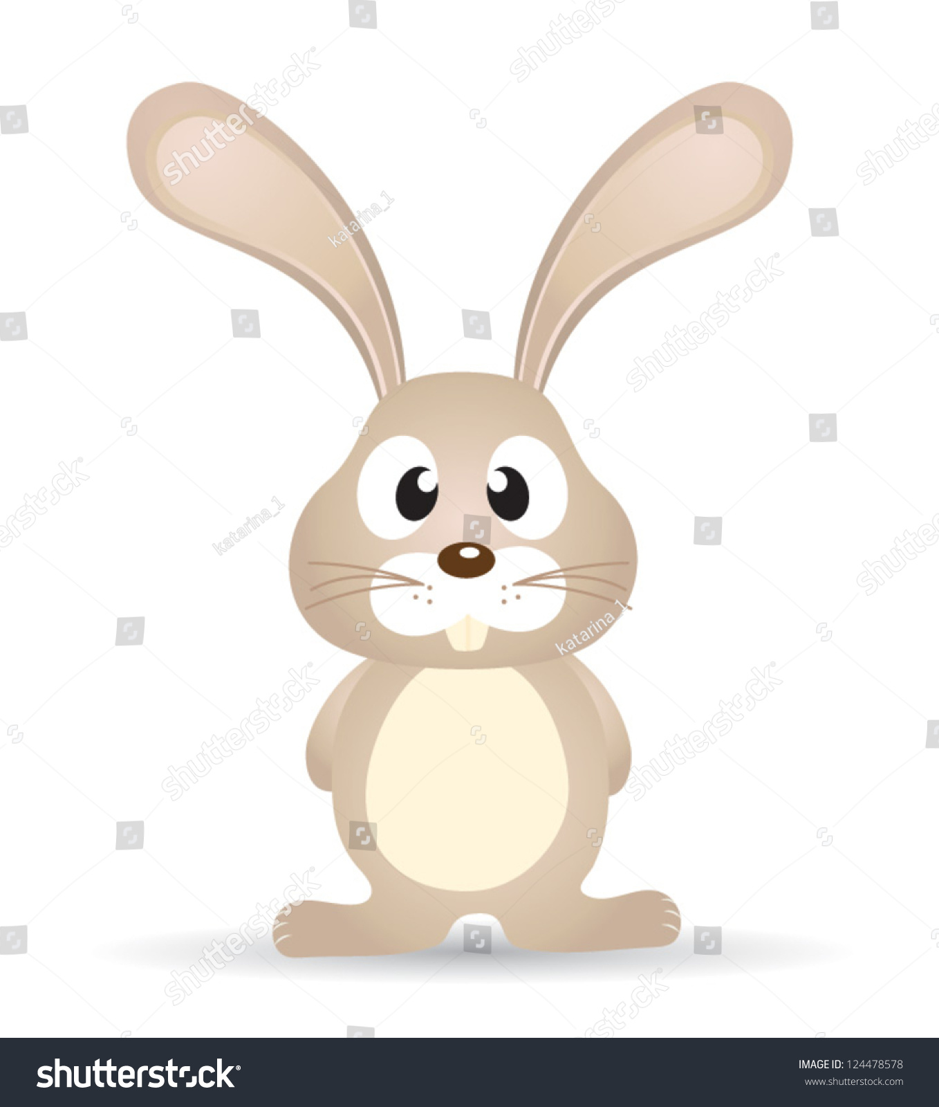 Isolated Vector Bunny On White Background Stock Vector (Royalty Free ...