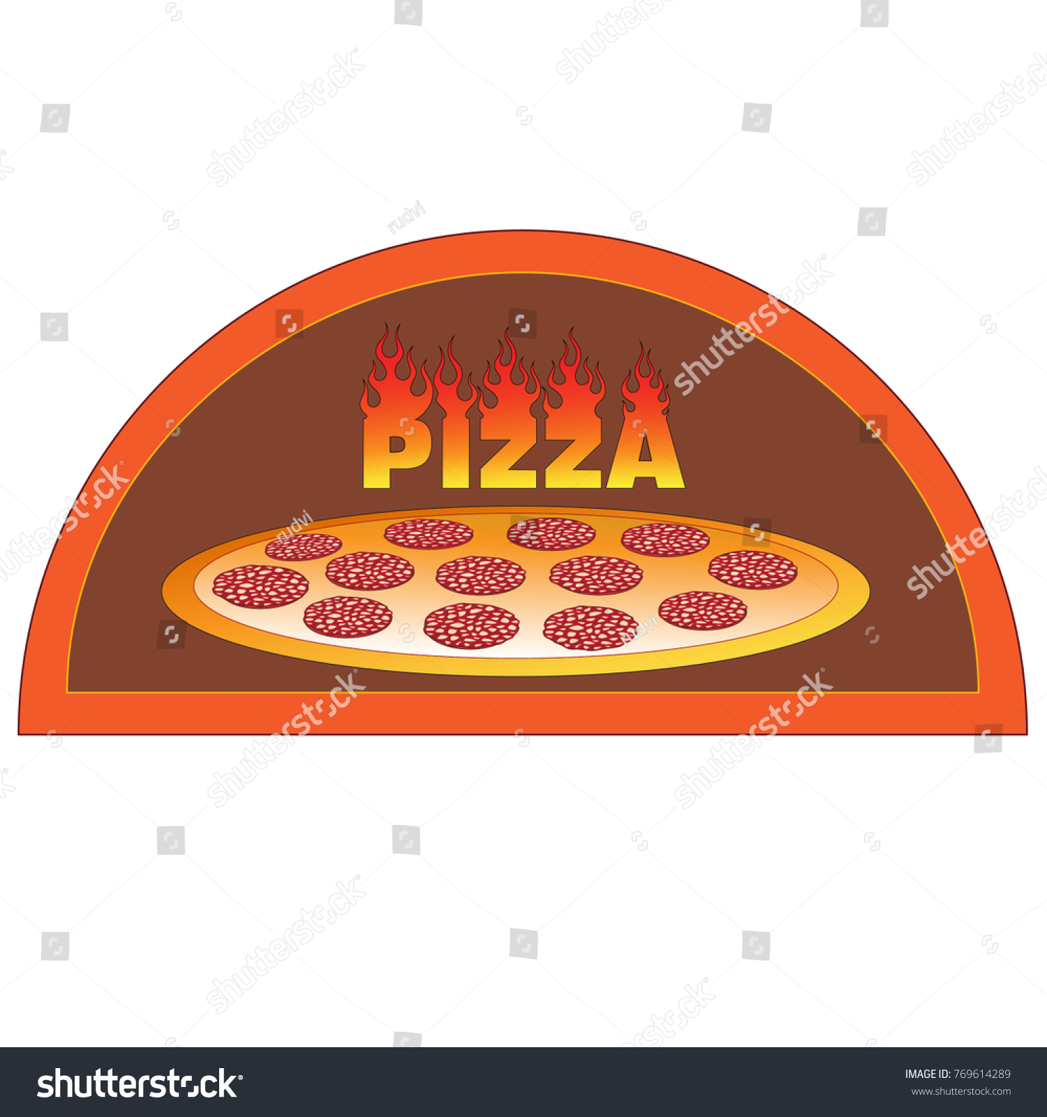 Isolated Vector Hot Pizza Logo Stock Vector (Royalty Free) 769614289 ...