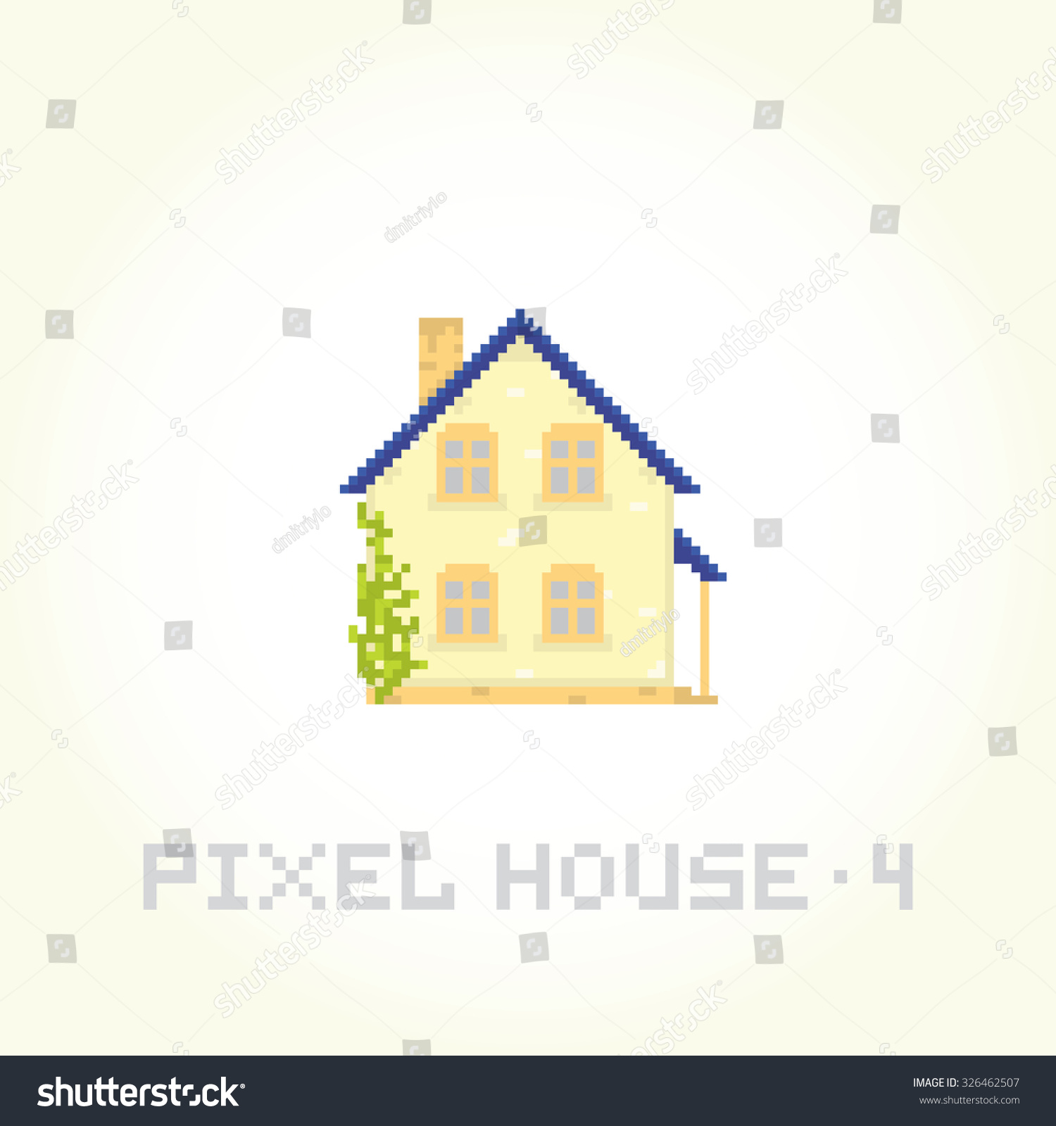 Isolated Vector House Pixel Art Style 스톡 벡터(로열티 프리) 326462507
