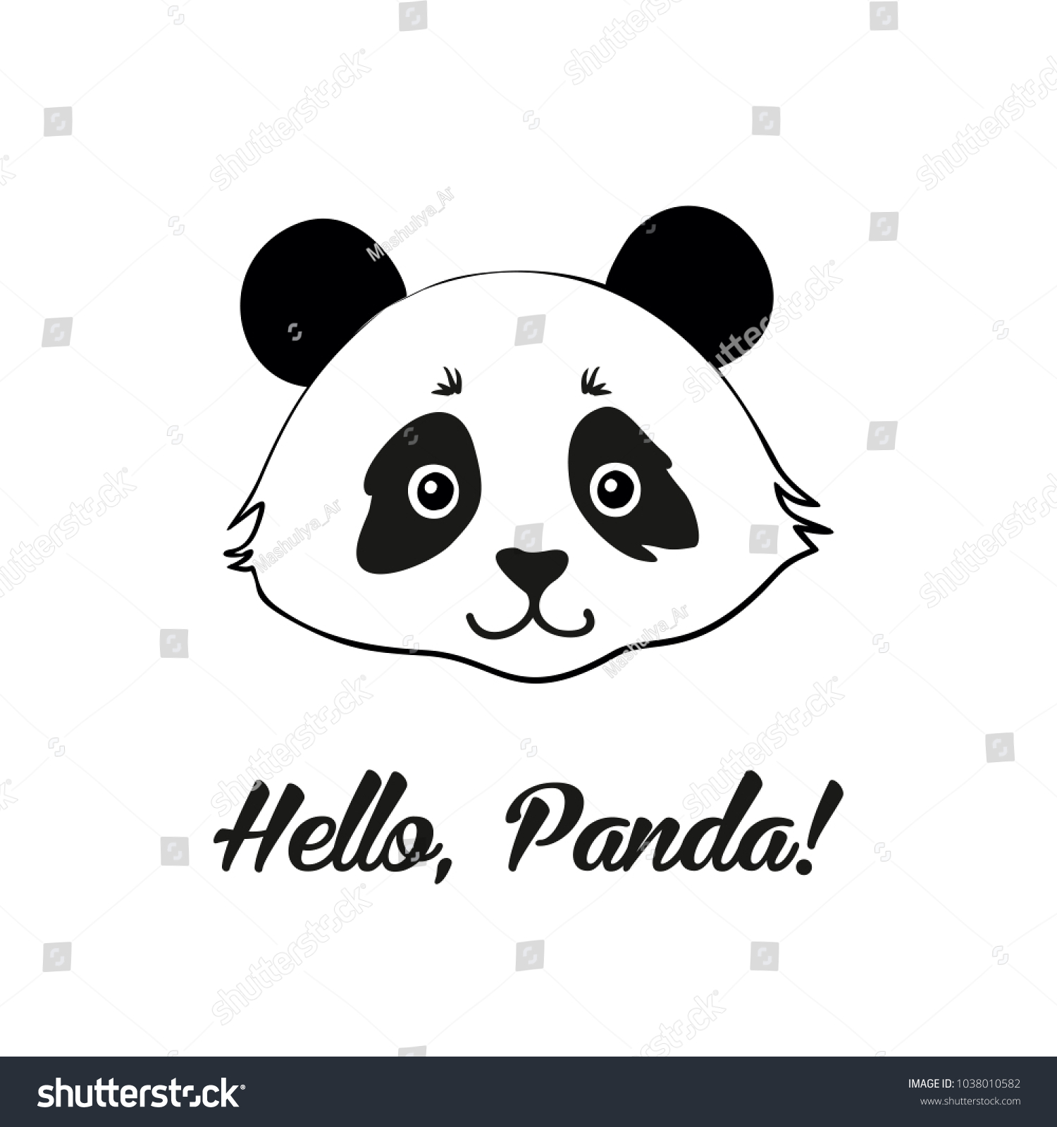 Isolated Vector Panda Logo Panda Hello Stock Vector (Royalty Free ...