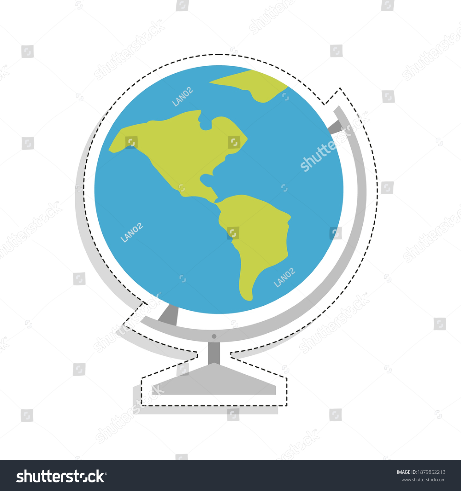 Isolated World Map Tool Back School Stock Vector (Royalty Free ...