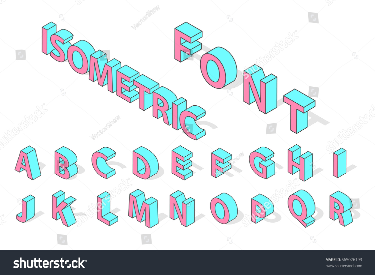 Isometric Alphabet Font Isolated Stock Vector (Royalty Free) 565026193 ...