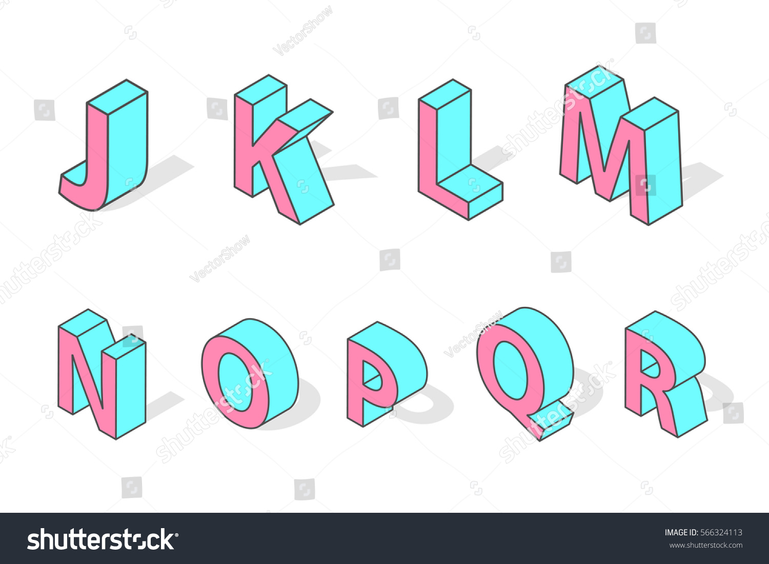 Isometric Alphabet Font Isolated Vector Stock Vector (Royalty Free ...