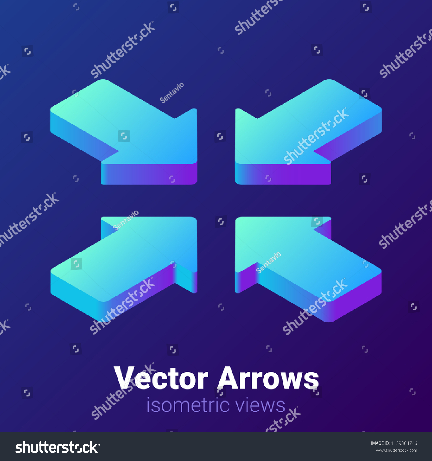 Isometric Arrows Vector Set Stock Vector (Royalty Free) 1139364746 ...