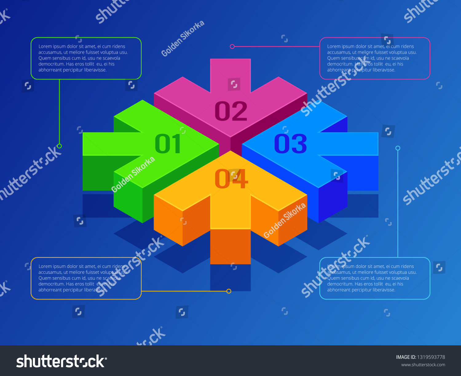 Isometric Arrows Flowchart Workflow Process Infographics: เวกเตอร์สต็อก ...
