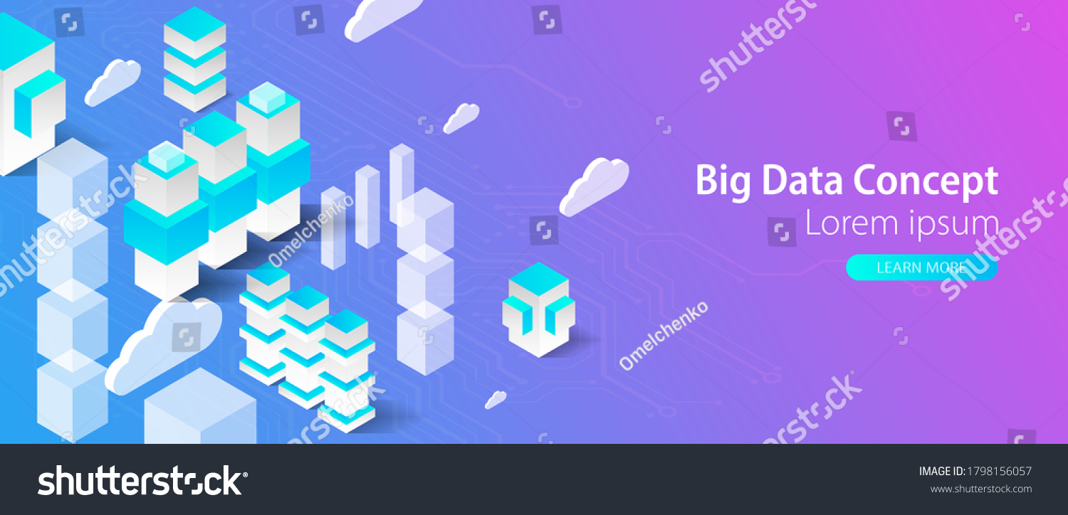 Isometric Big Data Flow Processing Concept Stock Vector Royalty Free 1798156057 Shutterstock