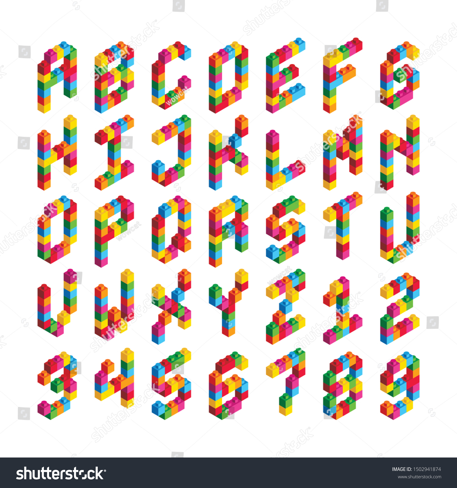 「Isometric Block Alphabet Font Vector Set」のベクター画像素材（ロイヤリティフリー ...