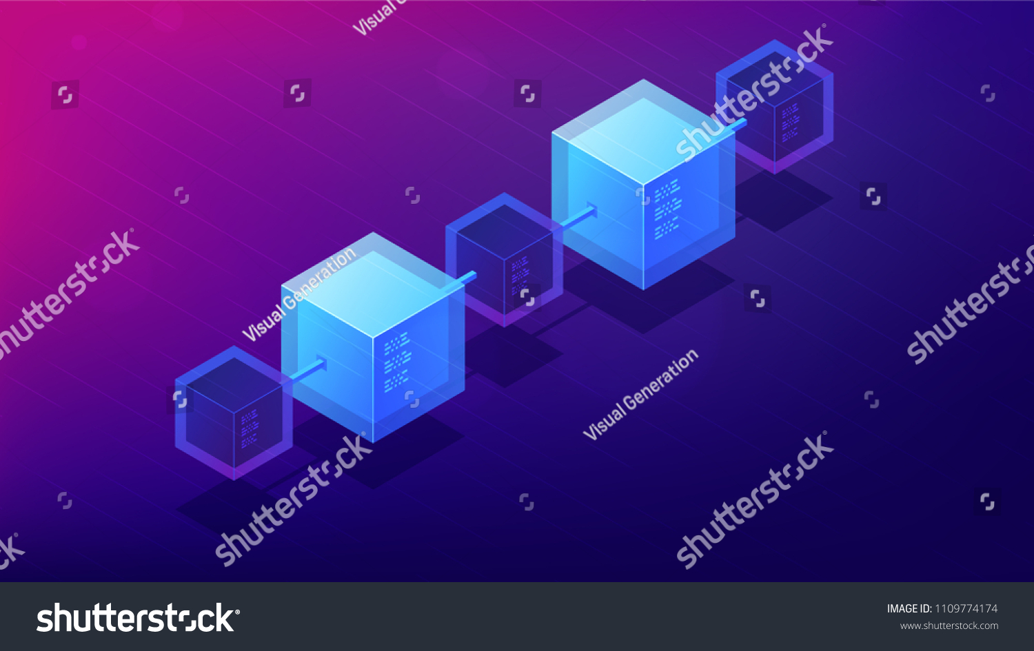 Isometric Blockchain Network Architecture Concept Computer: เวกเตอร์ ...