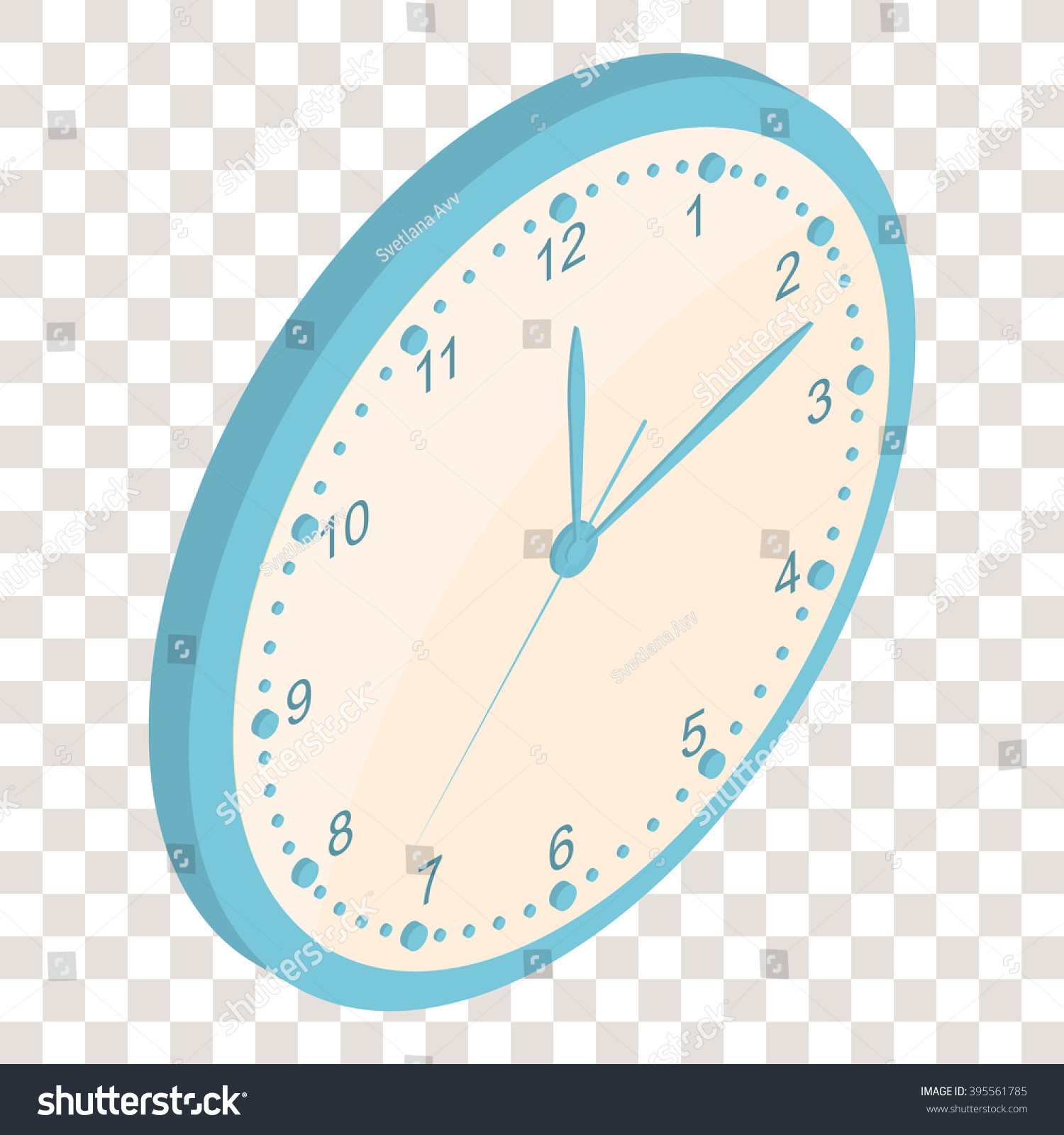 Isometric Blue Wall Clock Clockwise Vector Stock Vector (Royalty Free ...