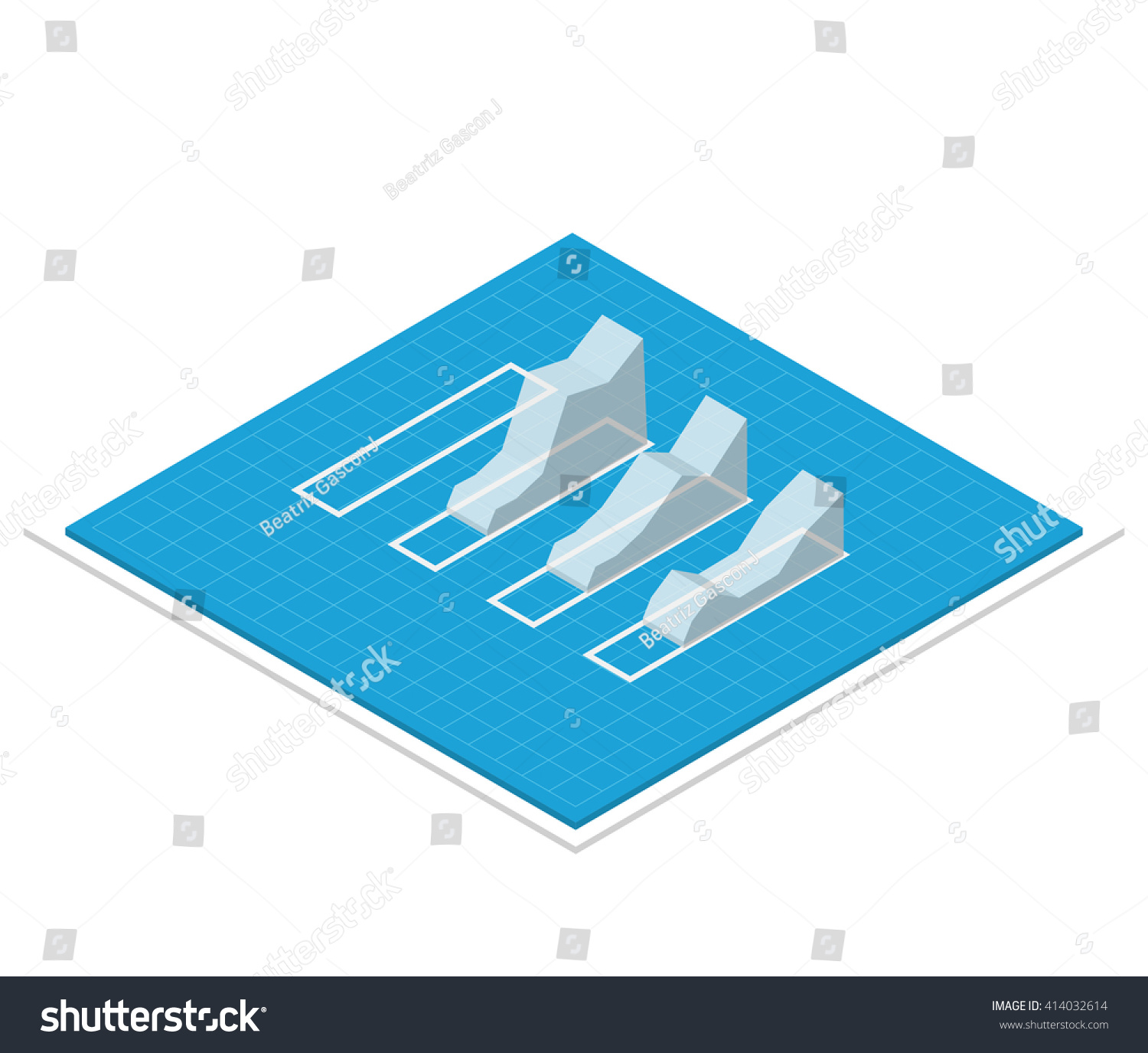 Isometric Blueprint Vector Illustration Stock Vector (Royalty Free ...