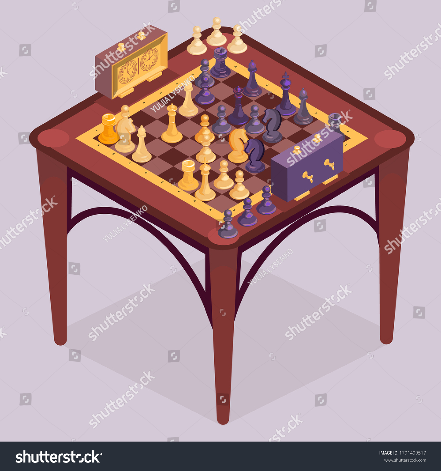 Isometric Chess Table Vector Illustration Stock Vector (Royalty Free ...