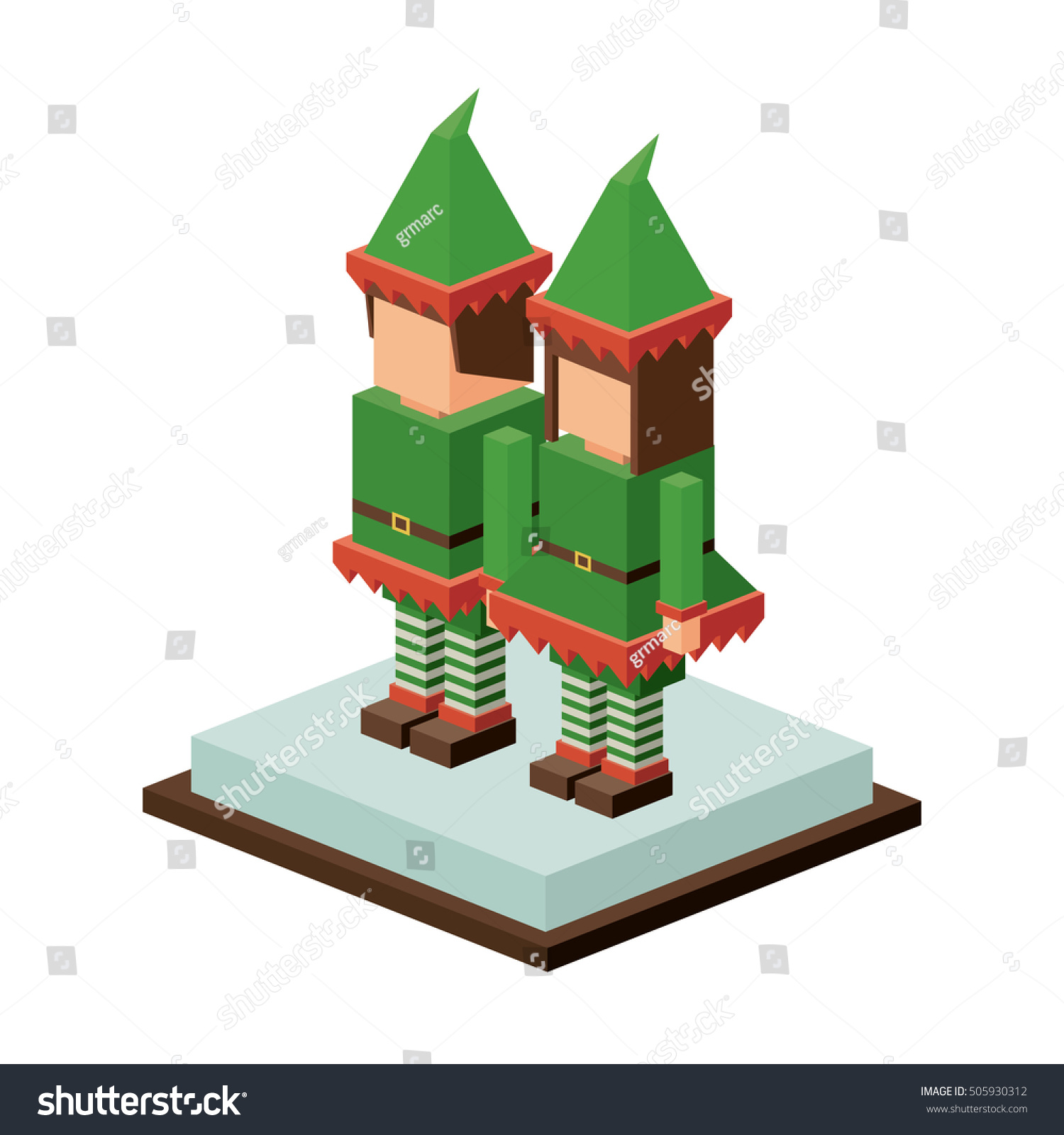 Isometric Christmas Elf Design Stock Vector (Royalty Free) 505930312 ...