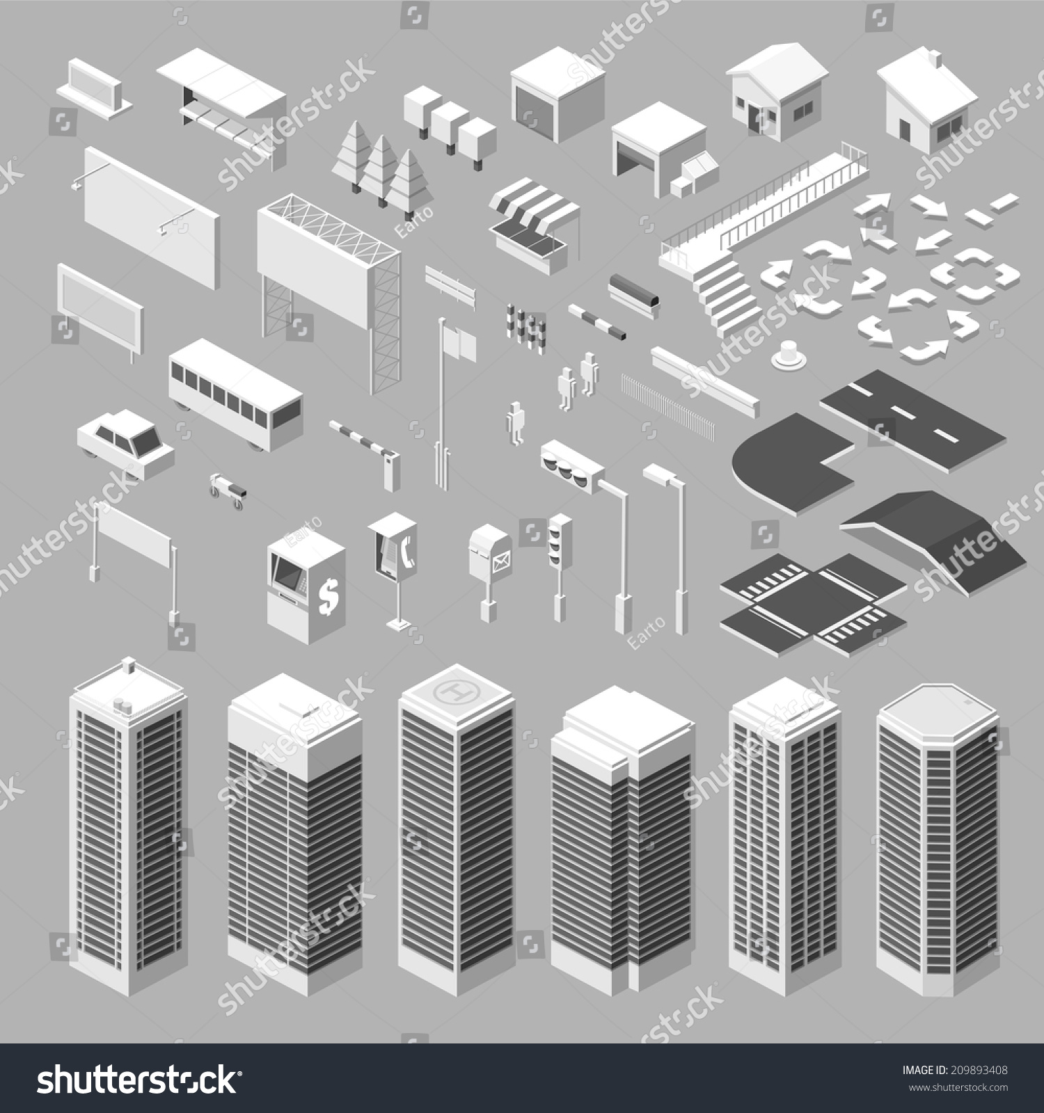 Isometric City Map Vector Illustration Stock Vector (Royalty Free ...
