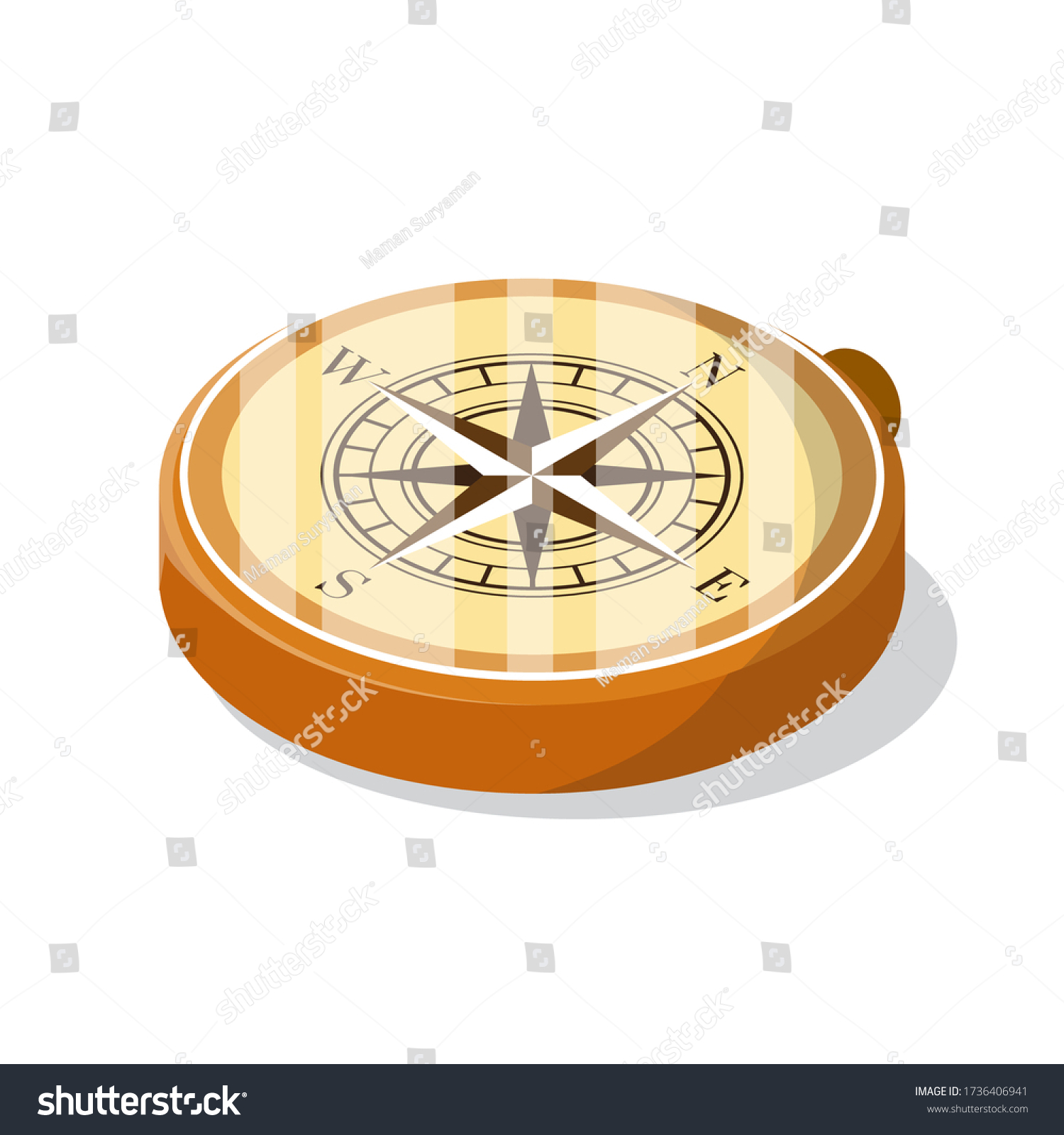 Isometric Compass Vector Illustration 3d Compass Stock Vector (Royalty ...