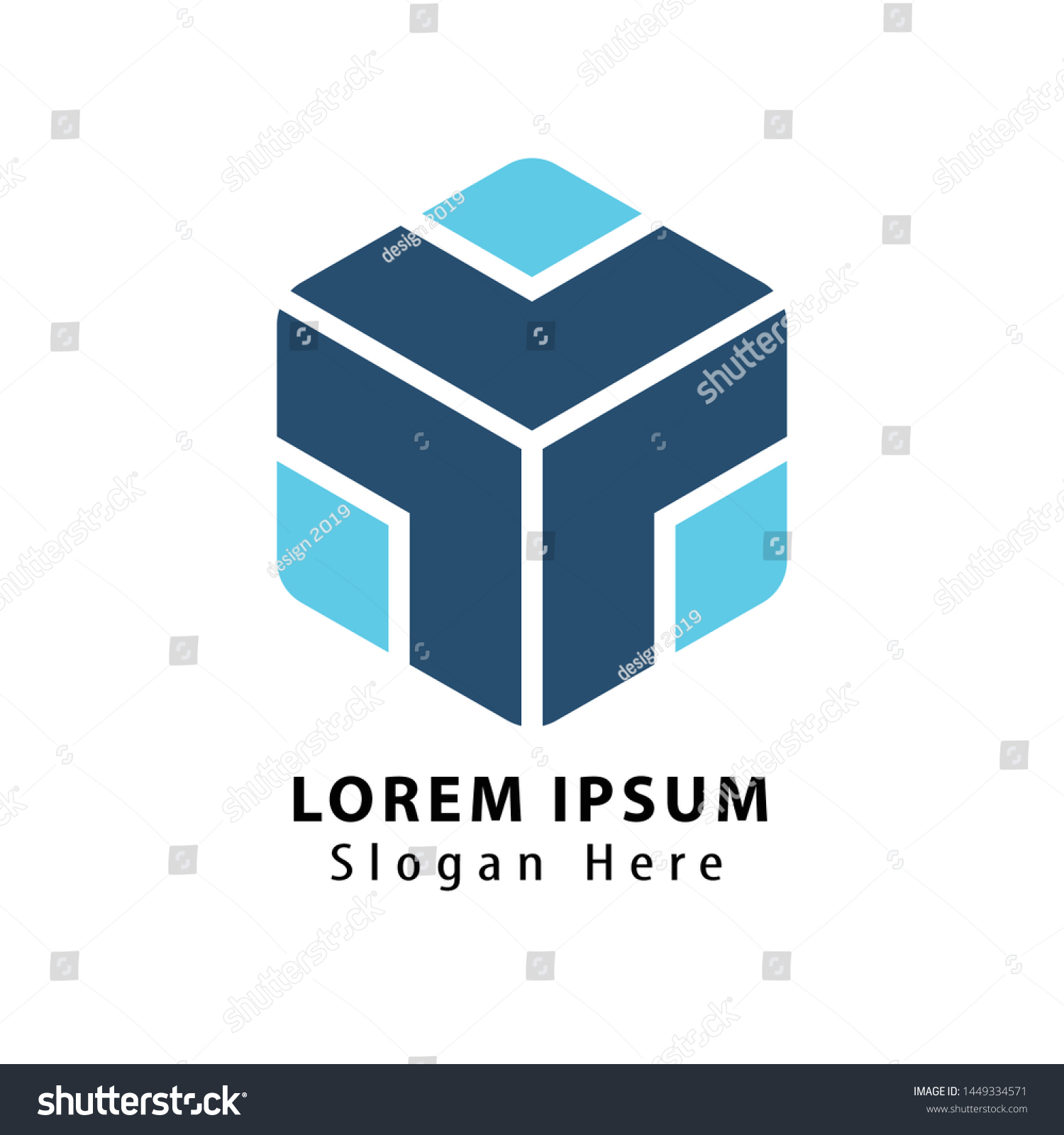 Isometric Cube 3d Logo Vector Structure: vector de stock (libre de ...