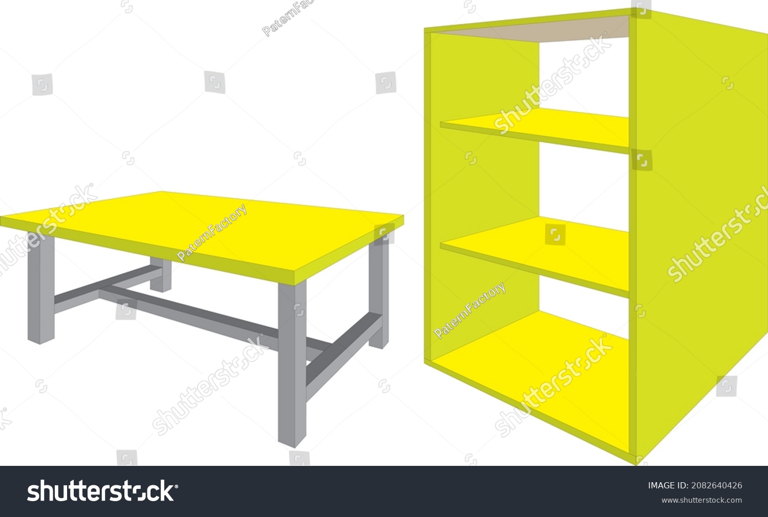 Isometric Cupboard Table Vector Drawing Stock Vector (Royalty Free ...