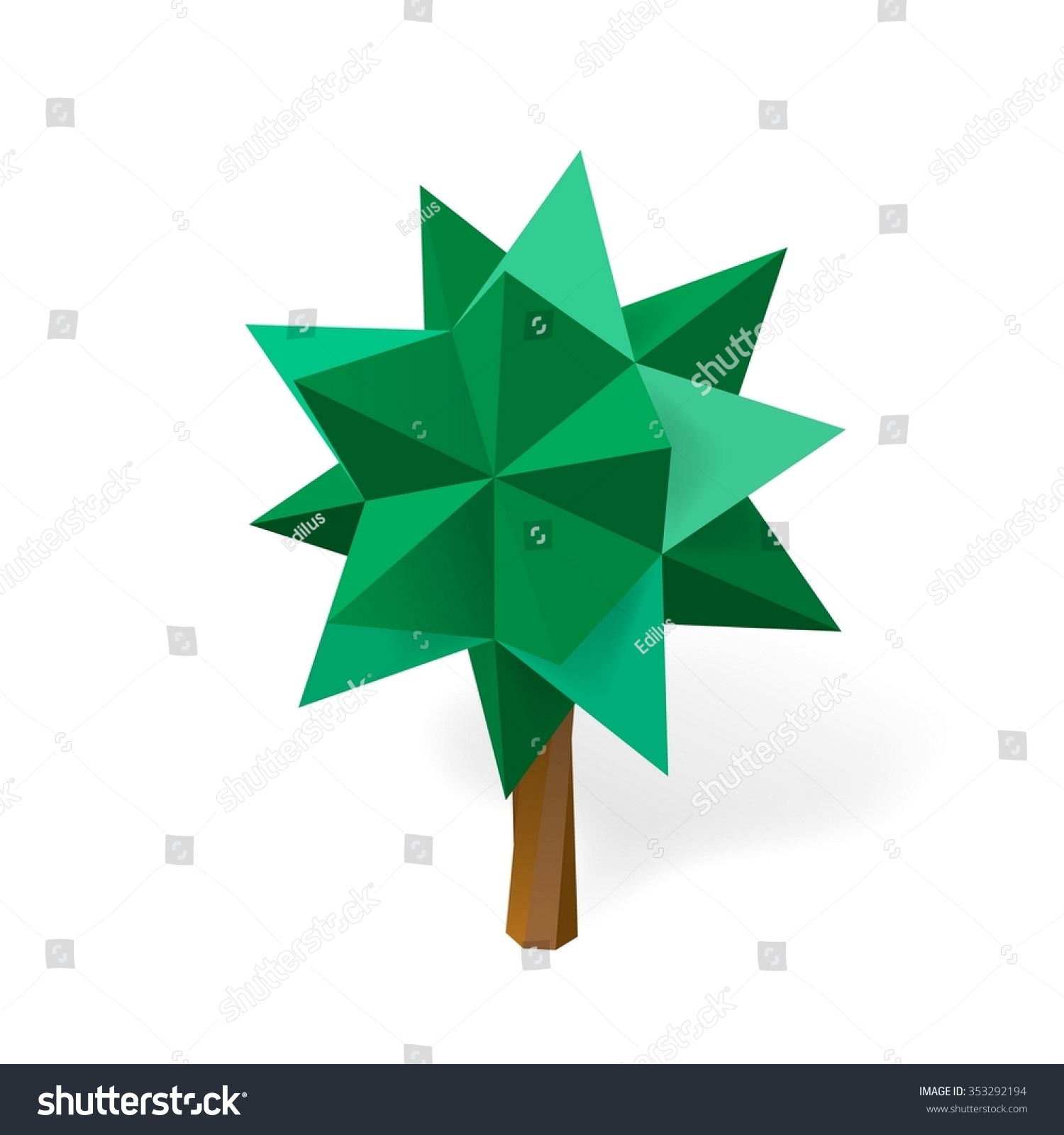 Isometric 3d Tree Vector Illustration Stock Vector (Royalty Free ...