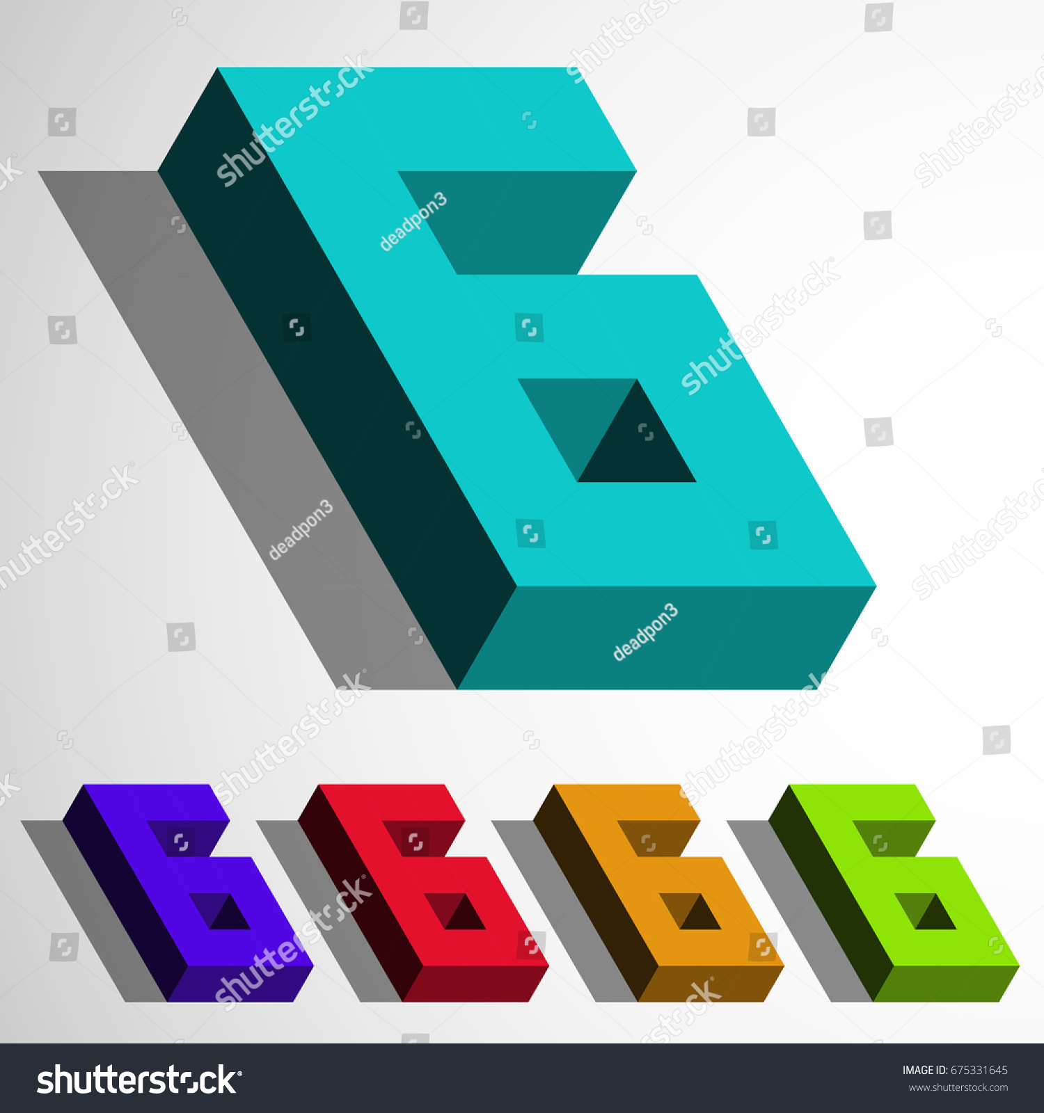 Isometric 3d Vector Number Six Multiple Stock Vector (Royalty Free ...