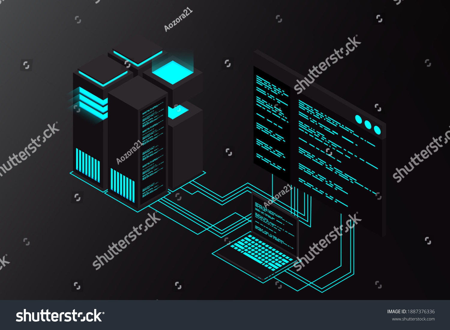Isometric Data Center 3d Isometric Concept Stock Vector (Royalty Free ...