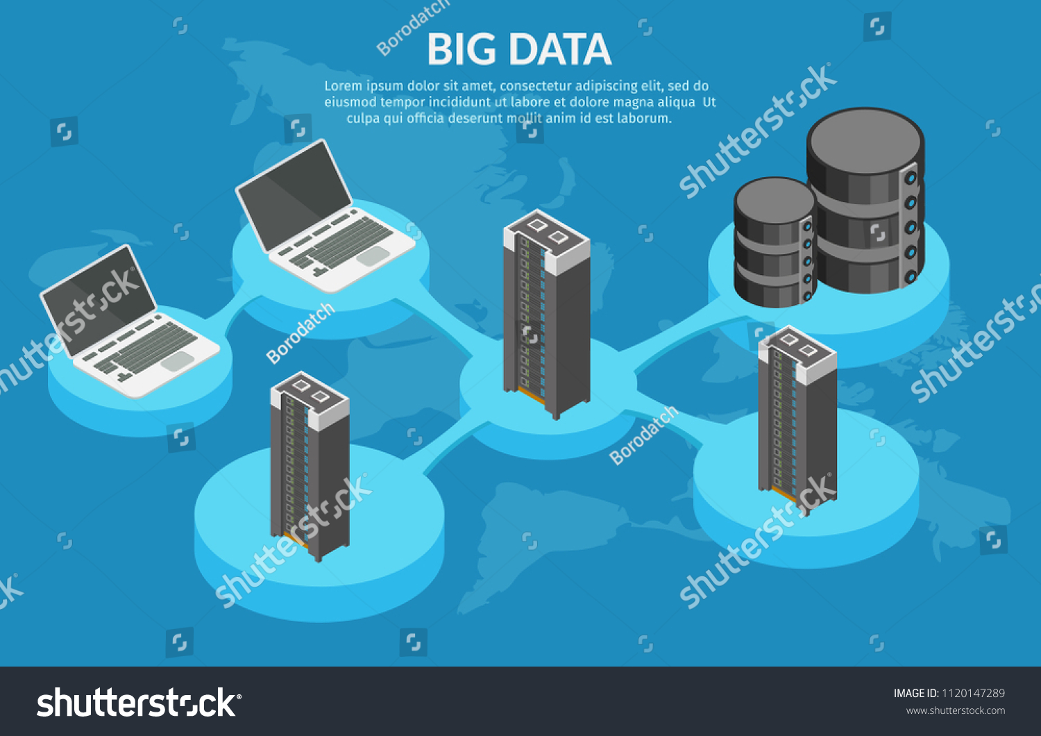 Isometric Data Center Infographic Computer Room: เวกเตอร์สต็อก (ปลอดค่า ...