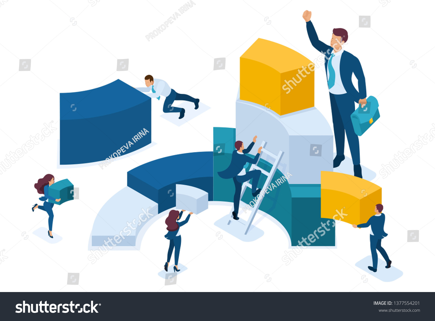 Isometric Data Analysis Creating Charts Businessmen Stock Vector ... Isometric Data Analysis Creating Charts Businessmen Stock Vector ...