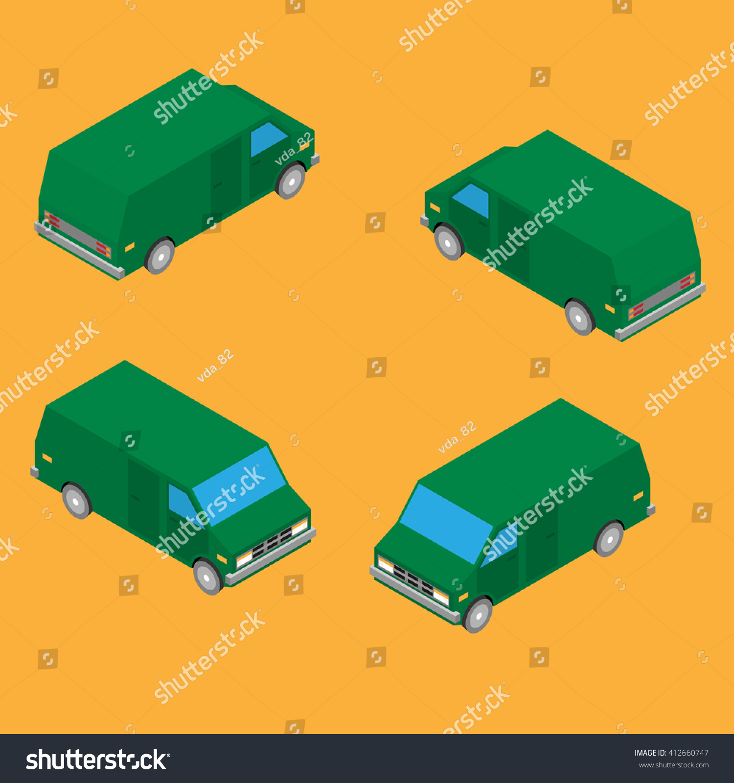 Isometric Delivery Van Stock Vector (Royalty Free) 412660747 | Shutterstock
