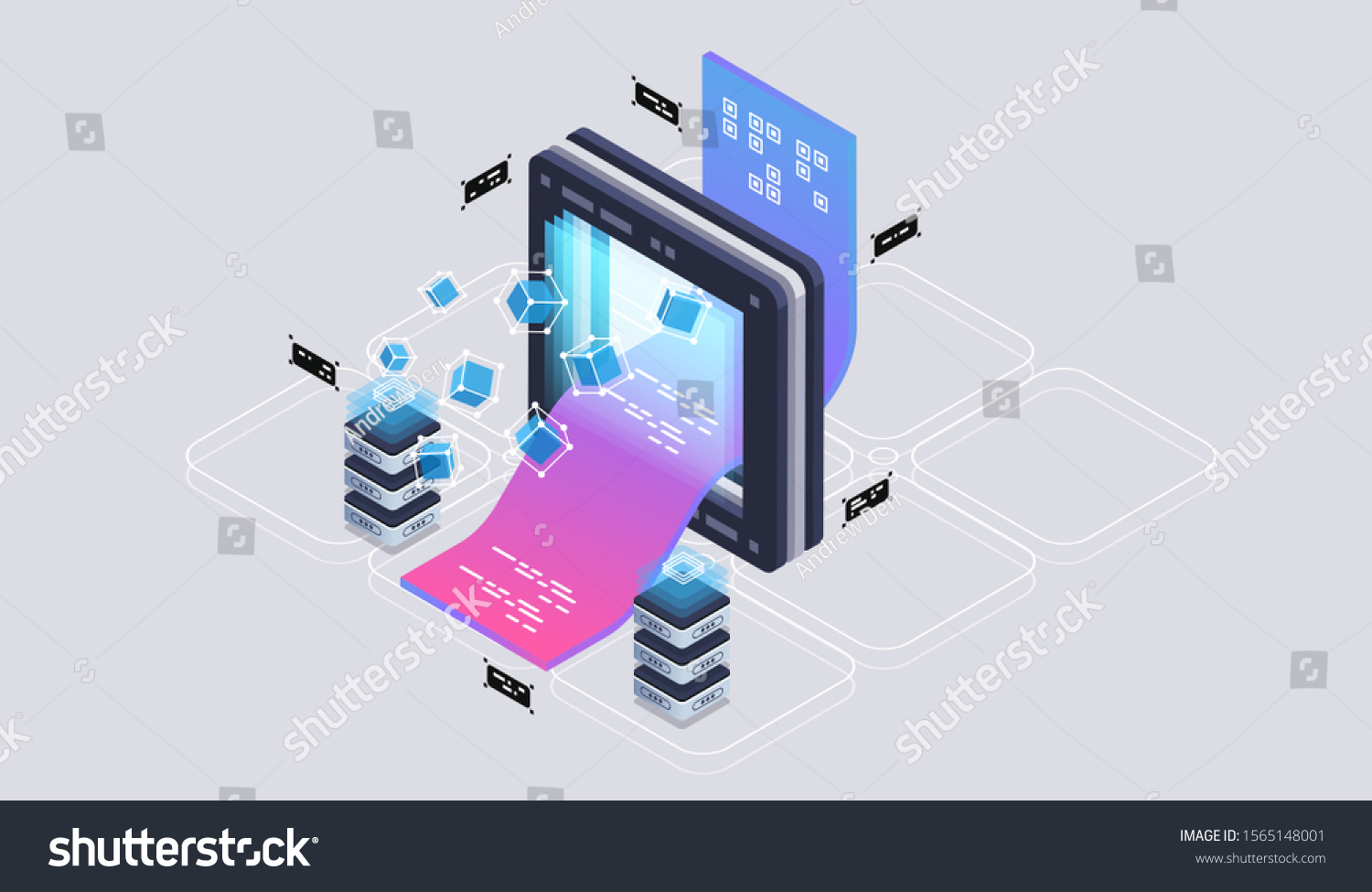 Isometric Design Concept Virtual Reality Augmented Stock Vector ...