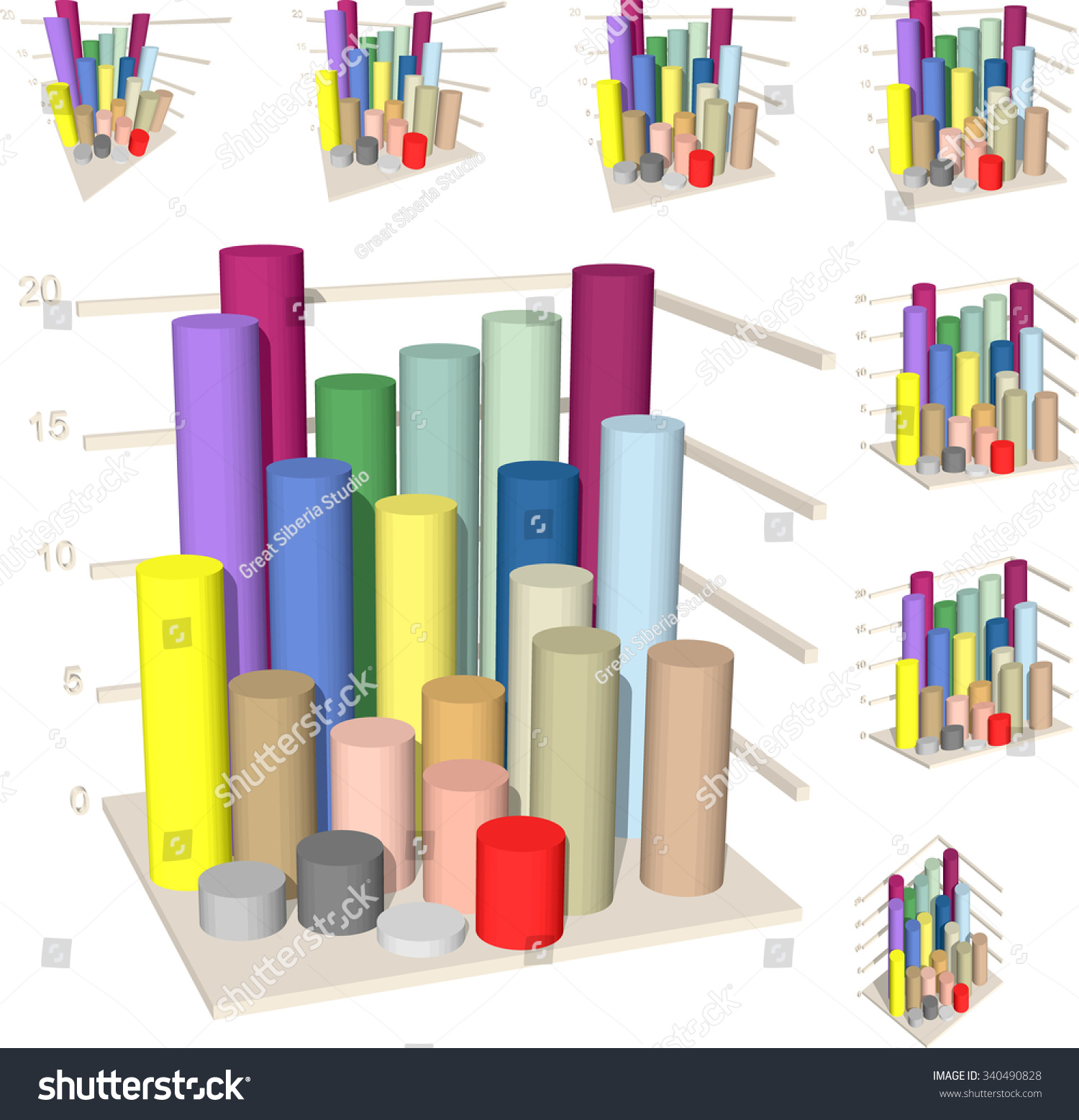 Isometric Diagram Columns Stock Vector (Royalty Free) 340490828 ...