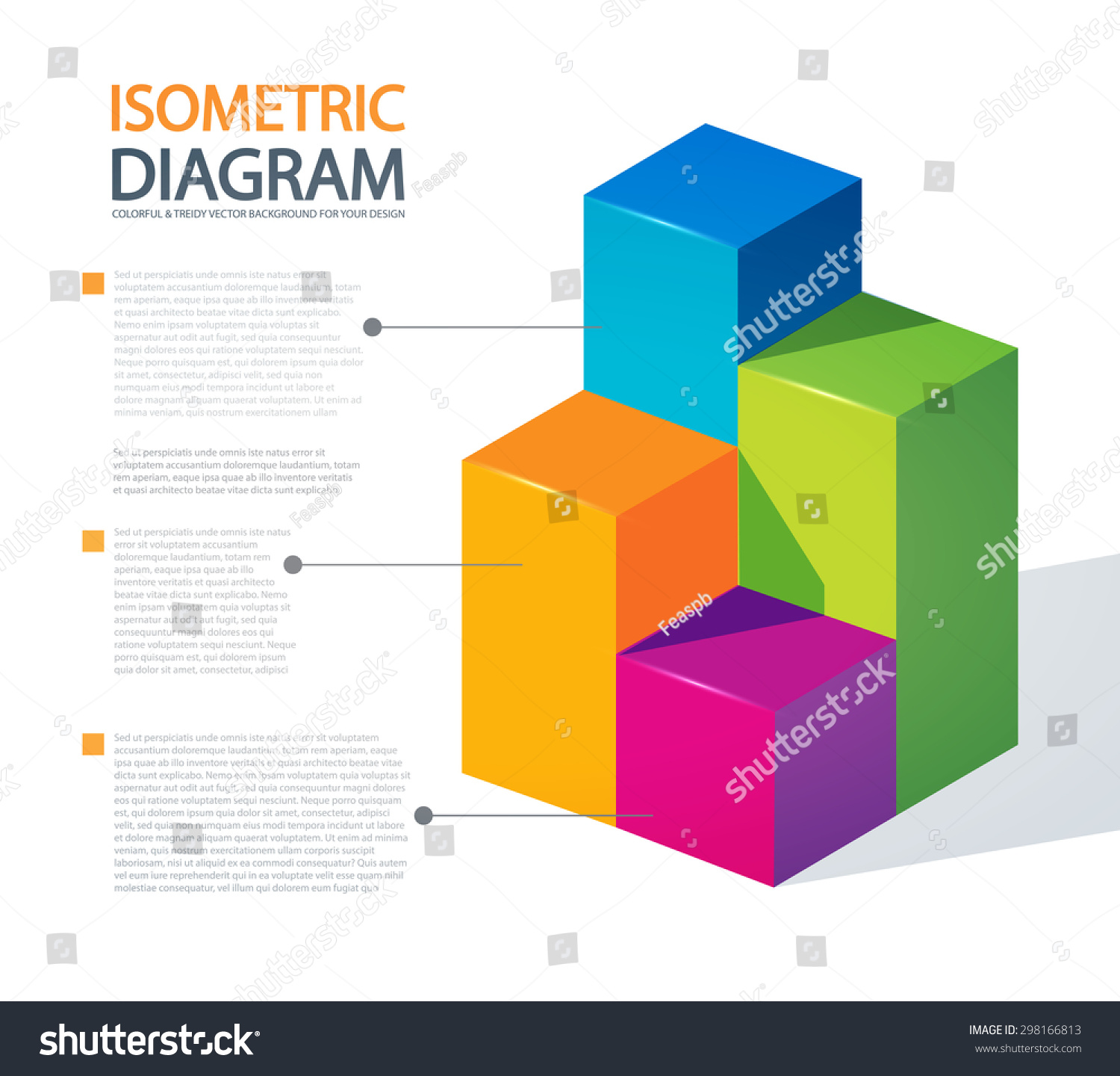 Isometric Diagram Vector Illustration 스톡 벡터(로열티 프리) 298166813 ...
