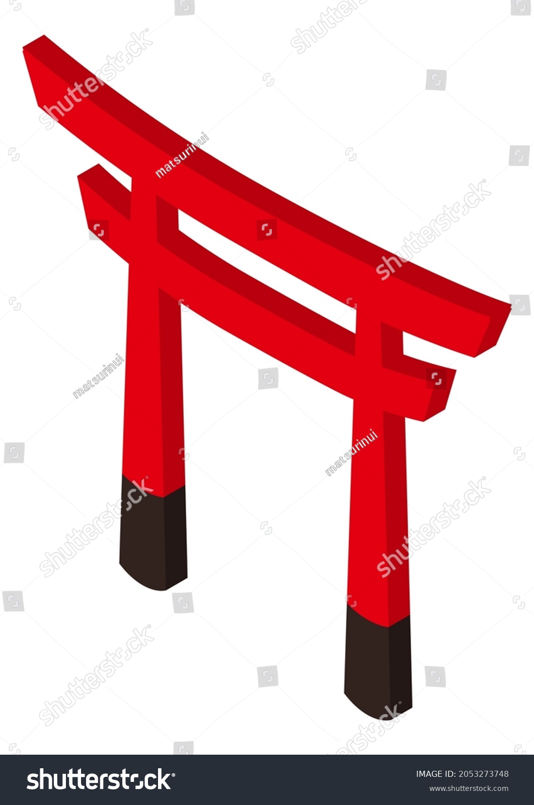 Isometric Drawing Simple Torii Illustration Stock Vector (Royalty Free ...