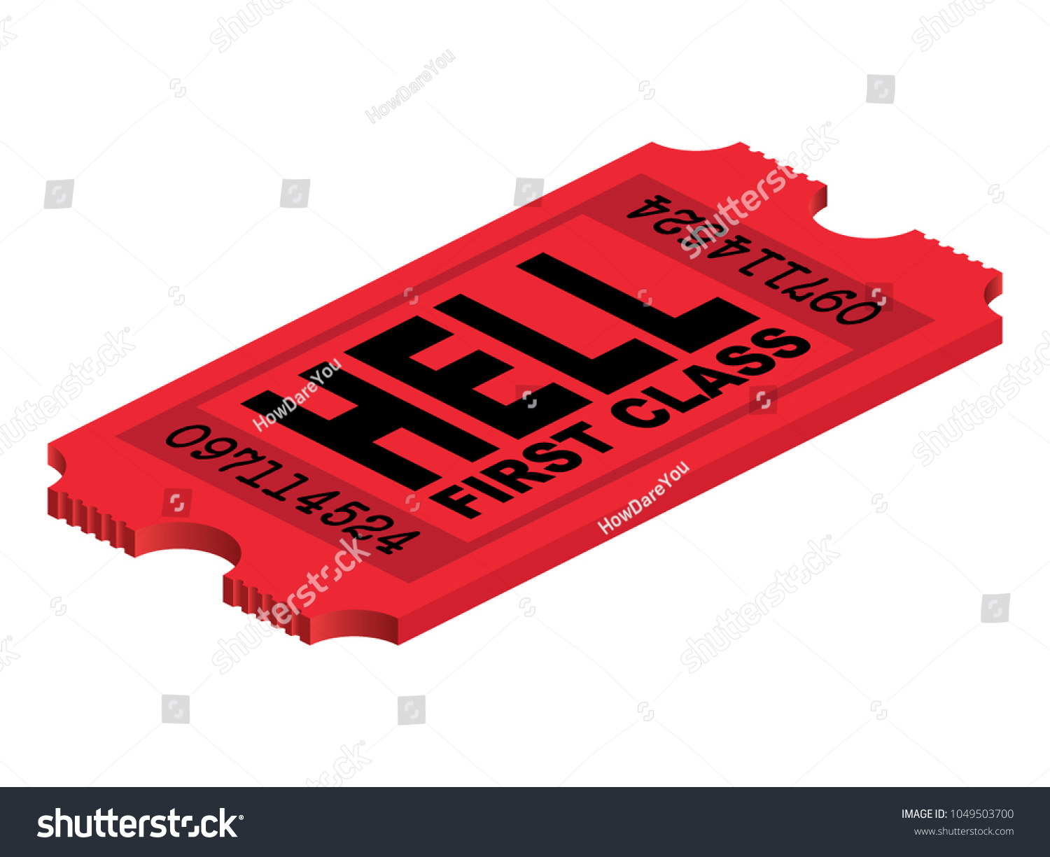 Isometric First Class Ticket Hell Stock Vector (Royalty Free ...