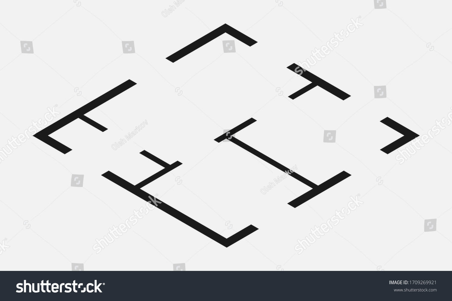 Isometric Floor Plan Simple Flat Vector Stock Vector (Royalty Free ...