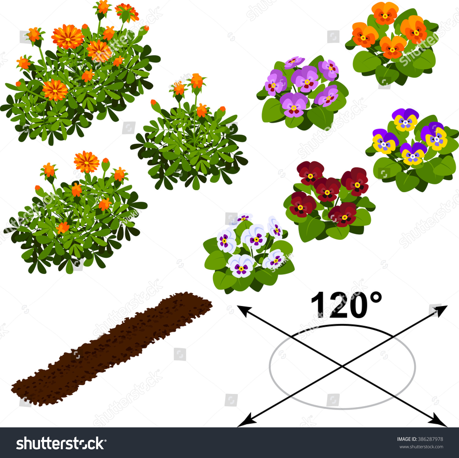 Isometric Flowers Vector Stock Vector (Royalty Free) 386287978 ...