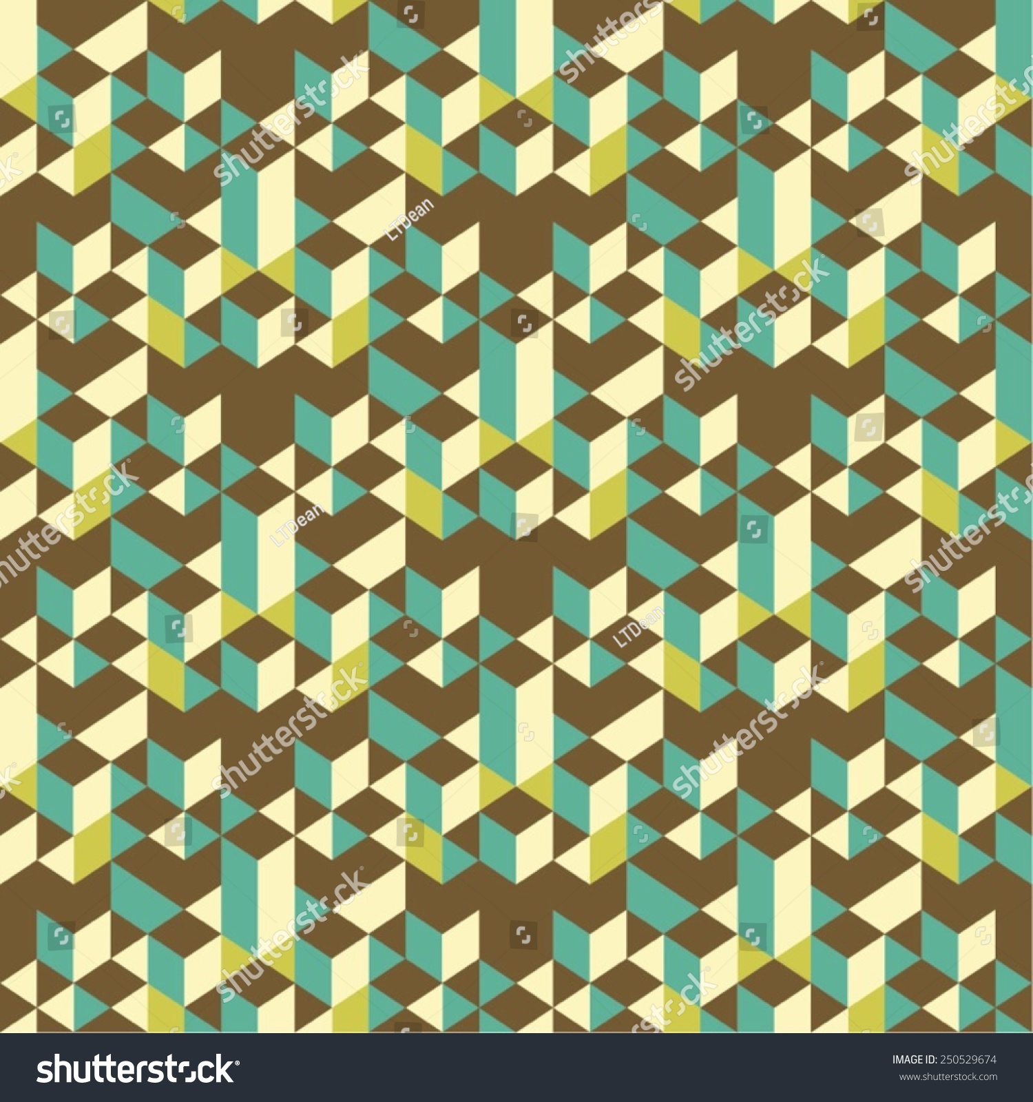 Isometric Geometric Seamless Patter Vector: vector de stock (libre de ...