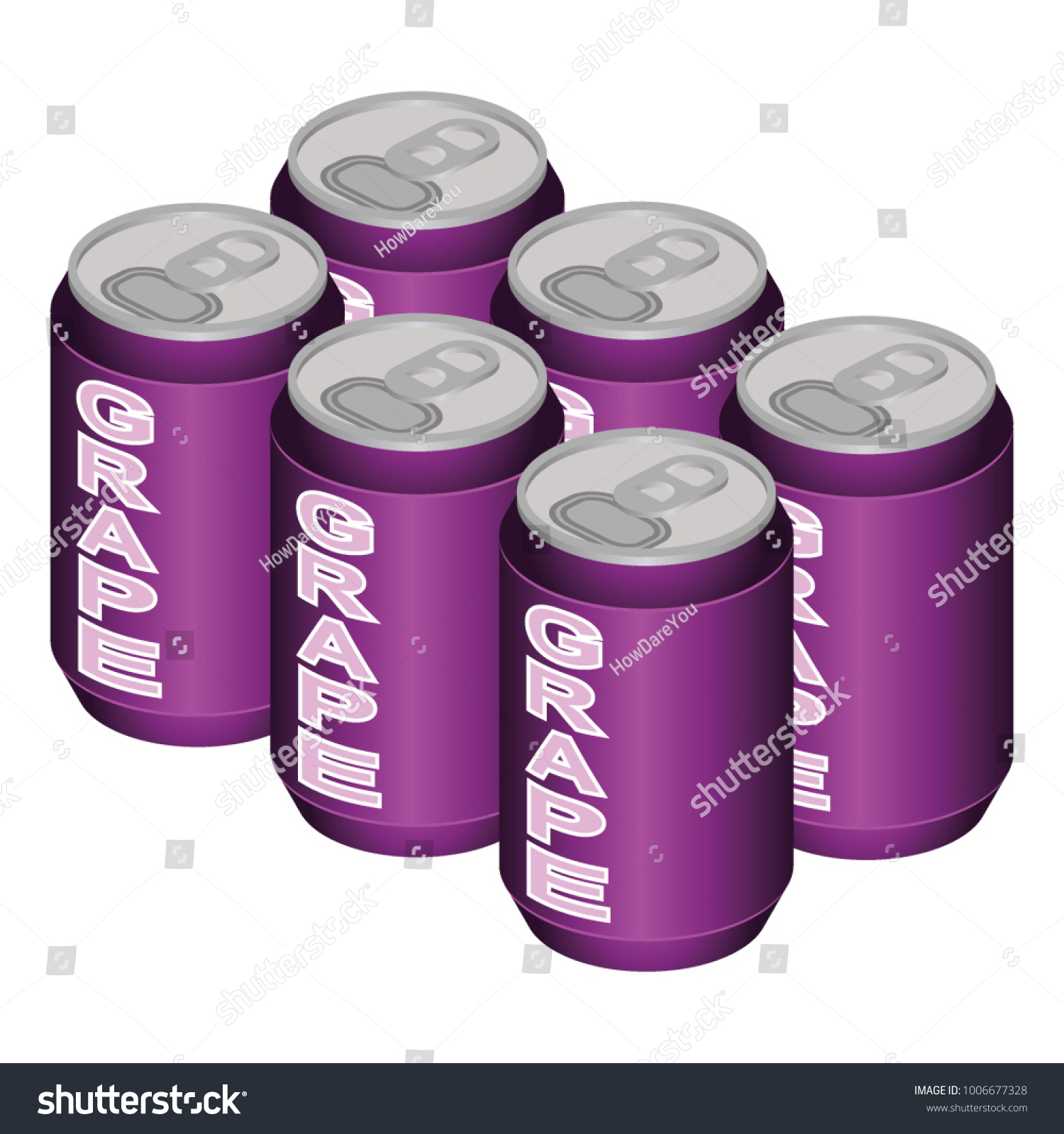 Isometric Grape Can Six Pack Stock Vector (Royalty Free) 1006677328