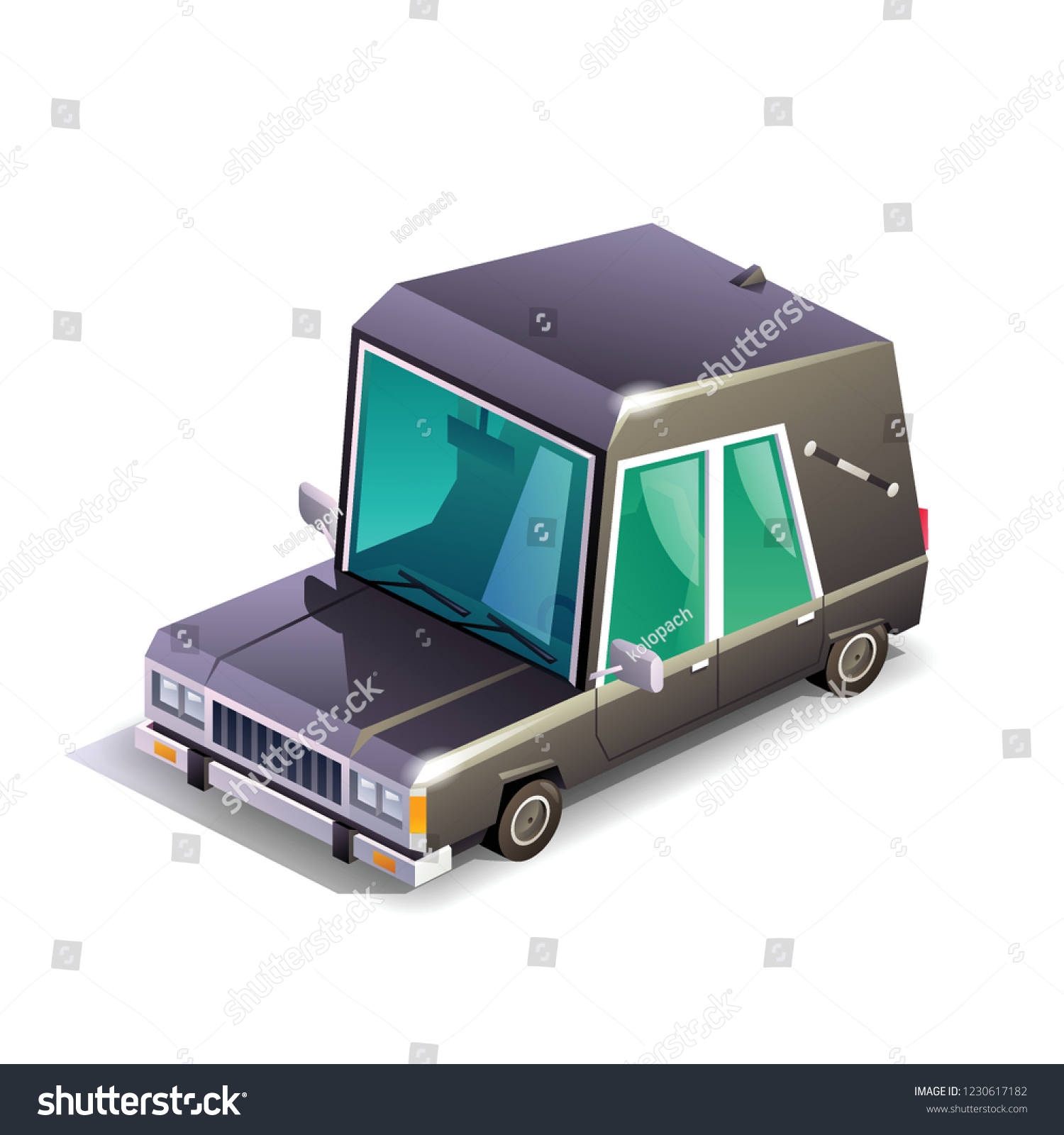 Isometric Hearse Illustration Stock Vector (Royalty Free) 1230617182