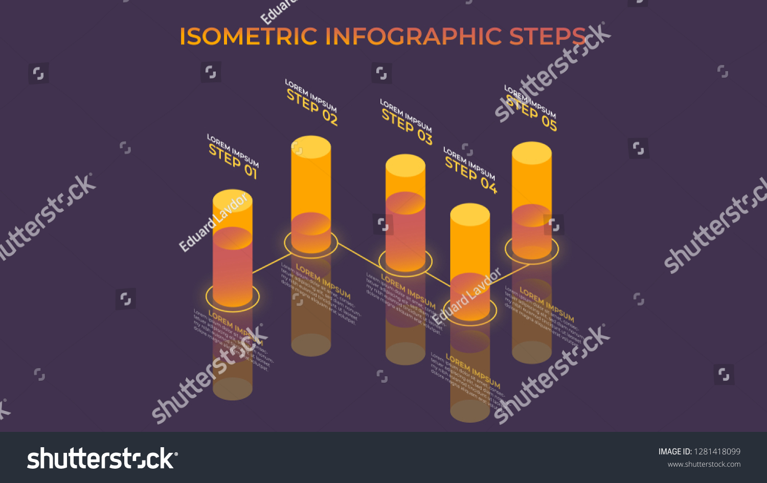 Isometric Infographic Step Stock Vector (Royalty Free) 1281418099 ...