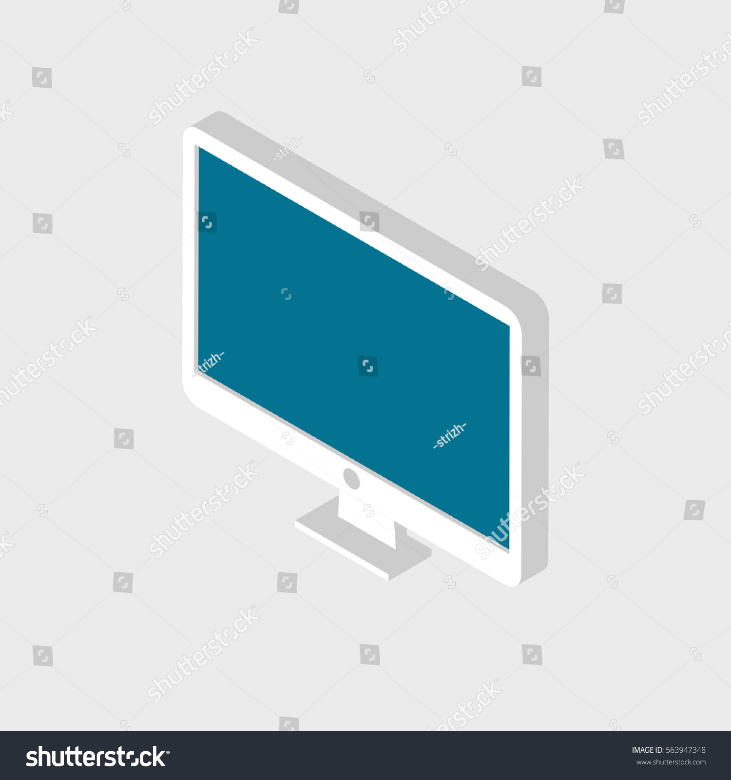 Isometric Monoblock Computer Advertising Promotion Vector Vector De Stock Libre De Regalías