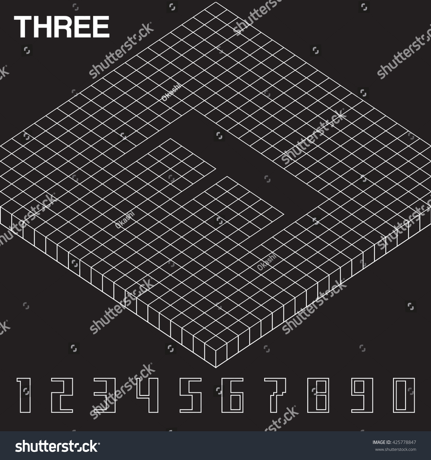 Isometric Number Set Vector Illustration Stock Vector (Royalty Free ...