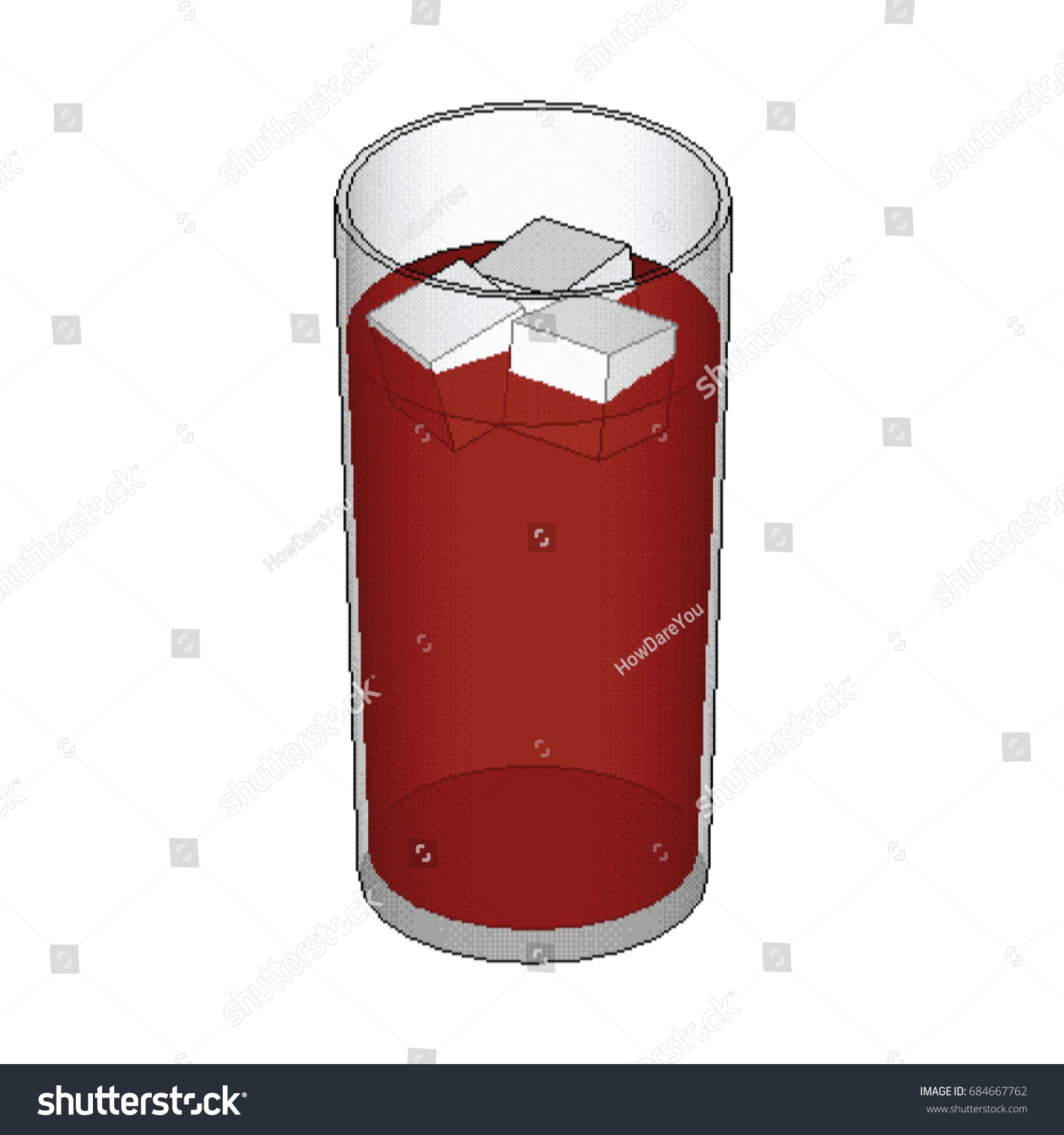 Isometric Pixel Iced Tea Stock Vector (Royalty Free) 684667762 ...