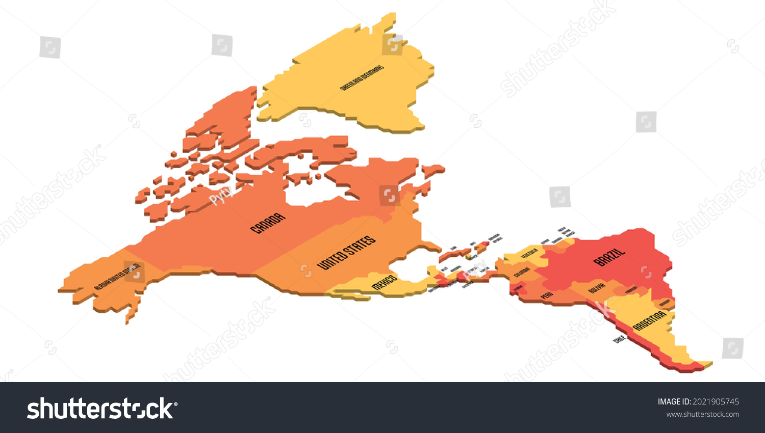Isometric Political Map Americas Stock Vector (Royalty Free) 2021905745 Isometric Political Map Americas Stock Vector (Royalty Free) 2021905745