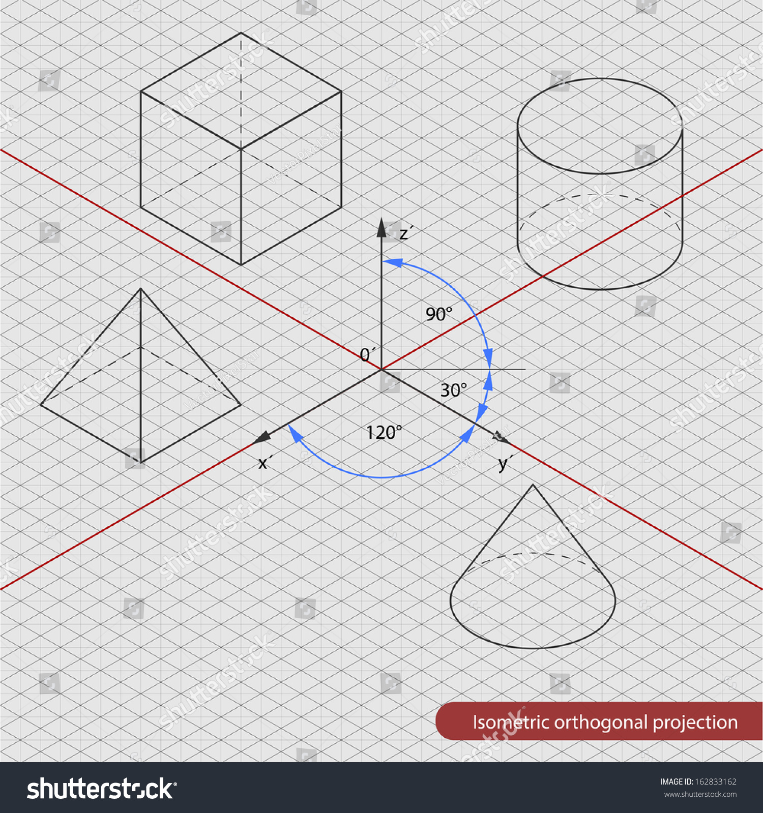 Isometric Projection Grid Stock Vector (Royalty Free) 162833162 ...