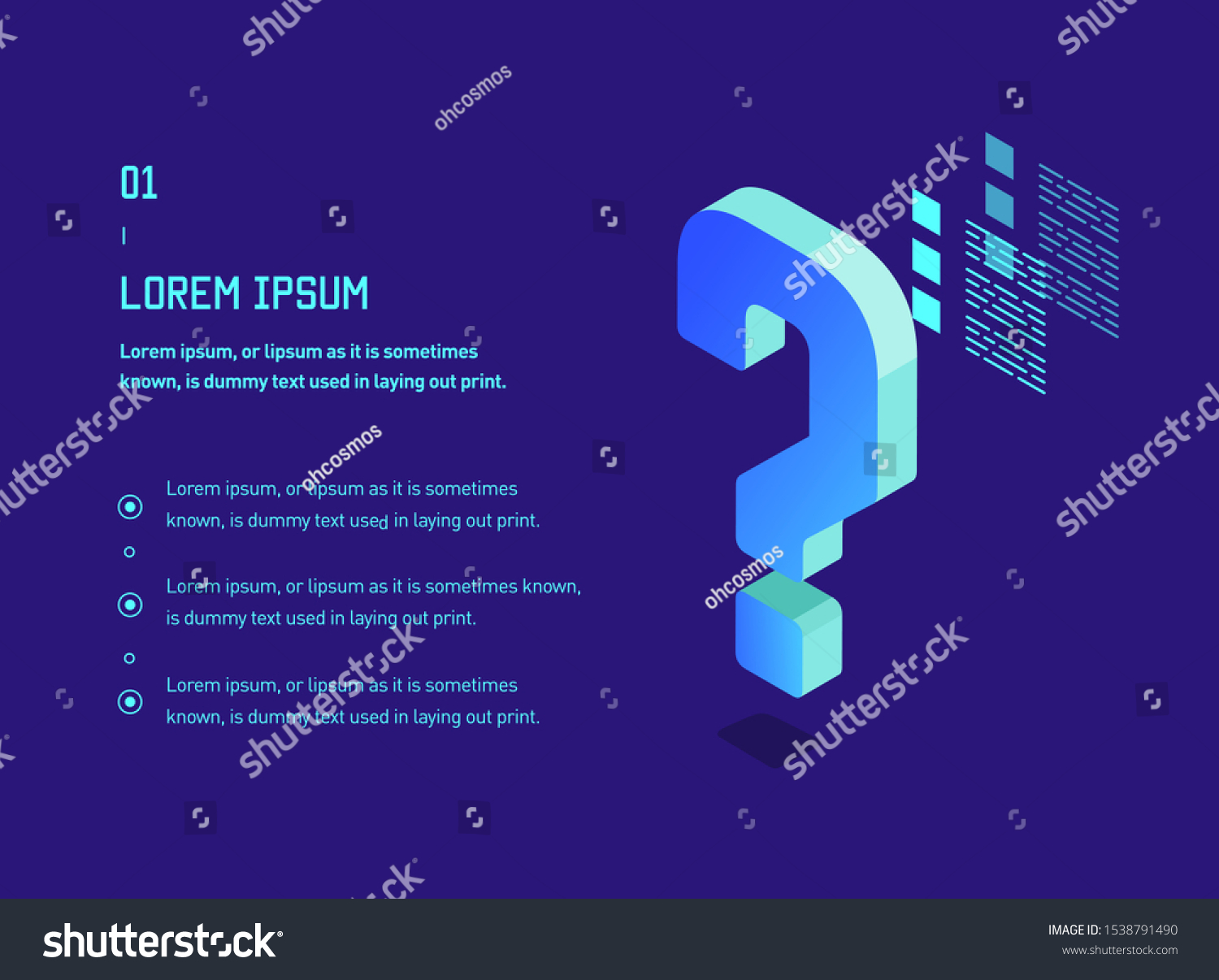 Isometric Question Mark Vector On Blue Stock Vector (Royalty Free ...