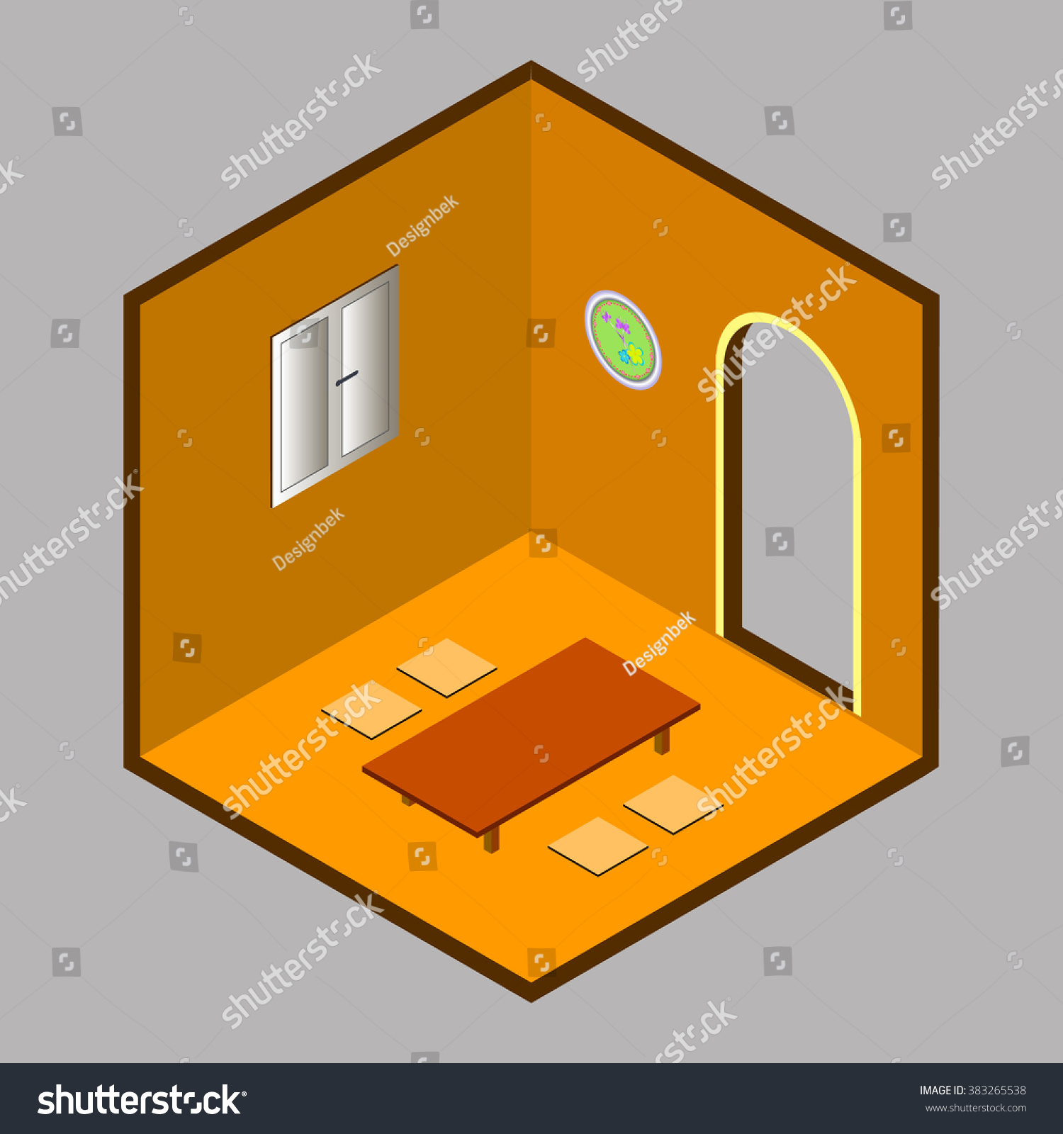 Isometric Room Vector Illustration Stock Vector (Royalty Free ...
