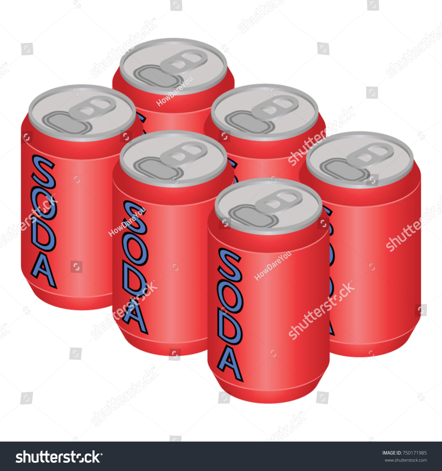 Isometric Soda Can Six Pack Stock Vector (Royalty Free) 750171985