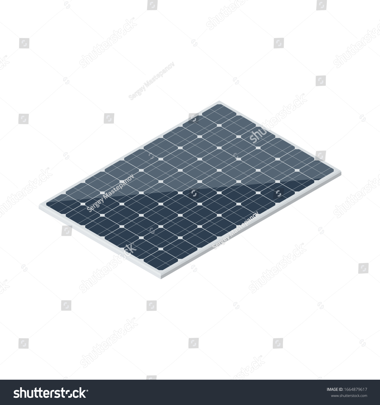 Isometric Solar Panel Isolated On White Stock Vector (Royalty Free ...