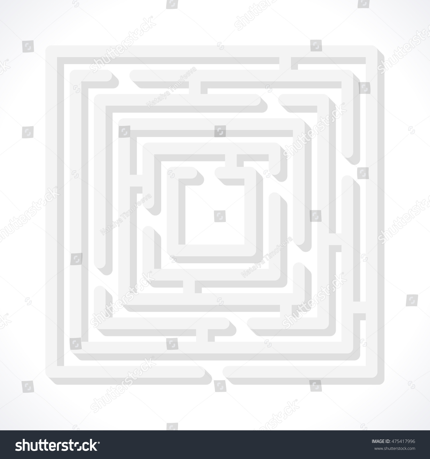 Isometric Square Maze 3d Labyrinth Stock Vector (Royalty Free ...